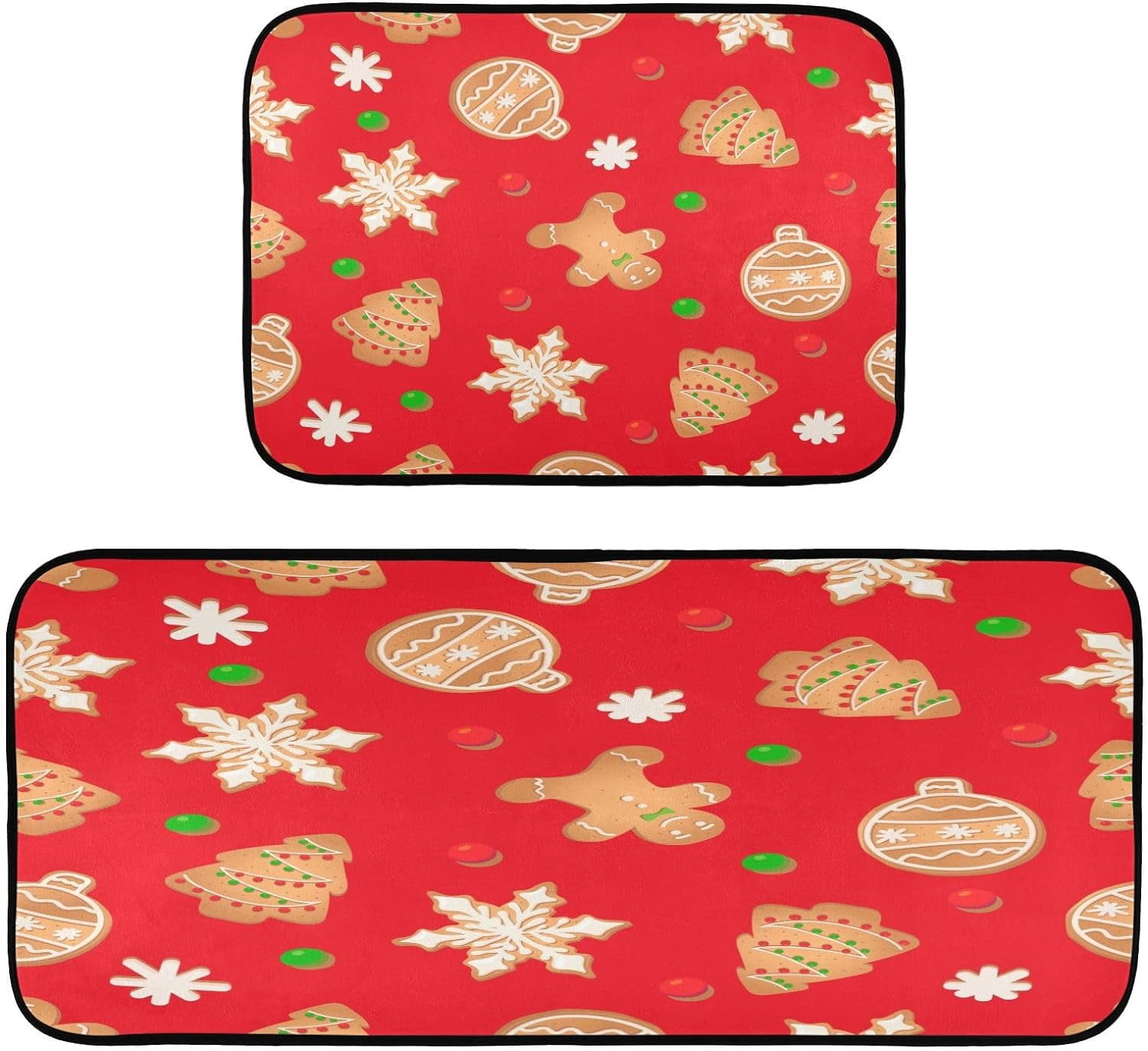 GZHJMY Gingerbread Man Red Kitchen Mat - Cushioned Anti Fatigue Kitchen ...