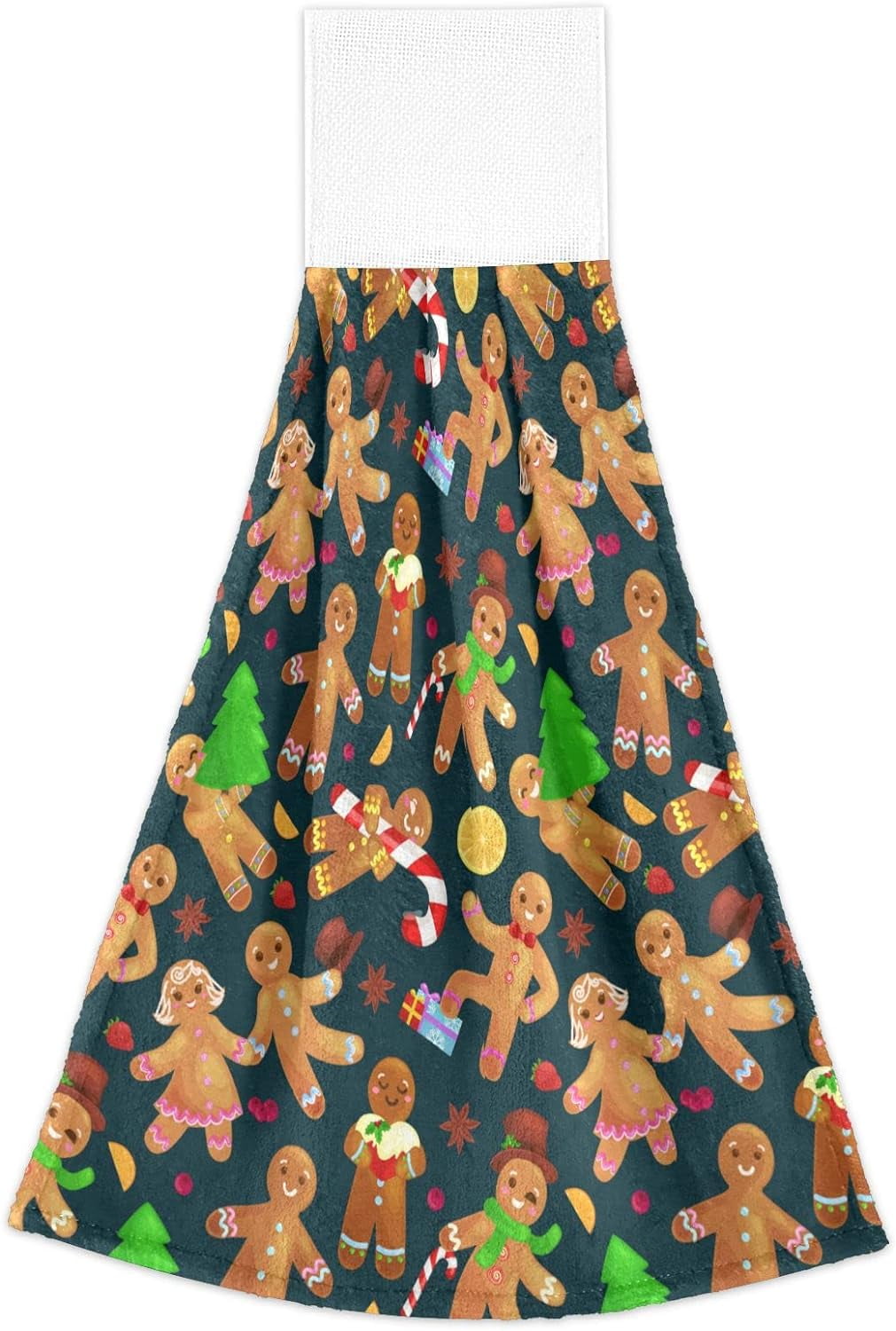 GZHJMY Gingerbread Man in A Hat Kitchen Towels Set of 2, Hanging Hand ...
