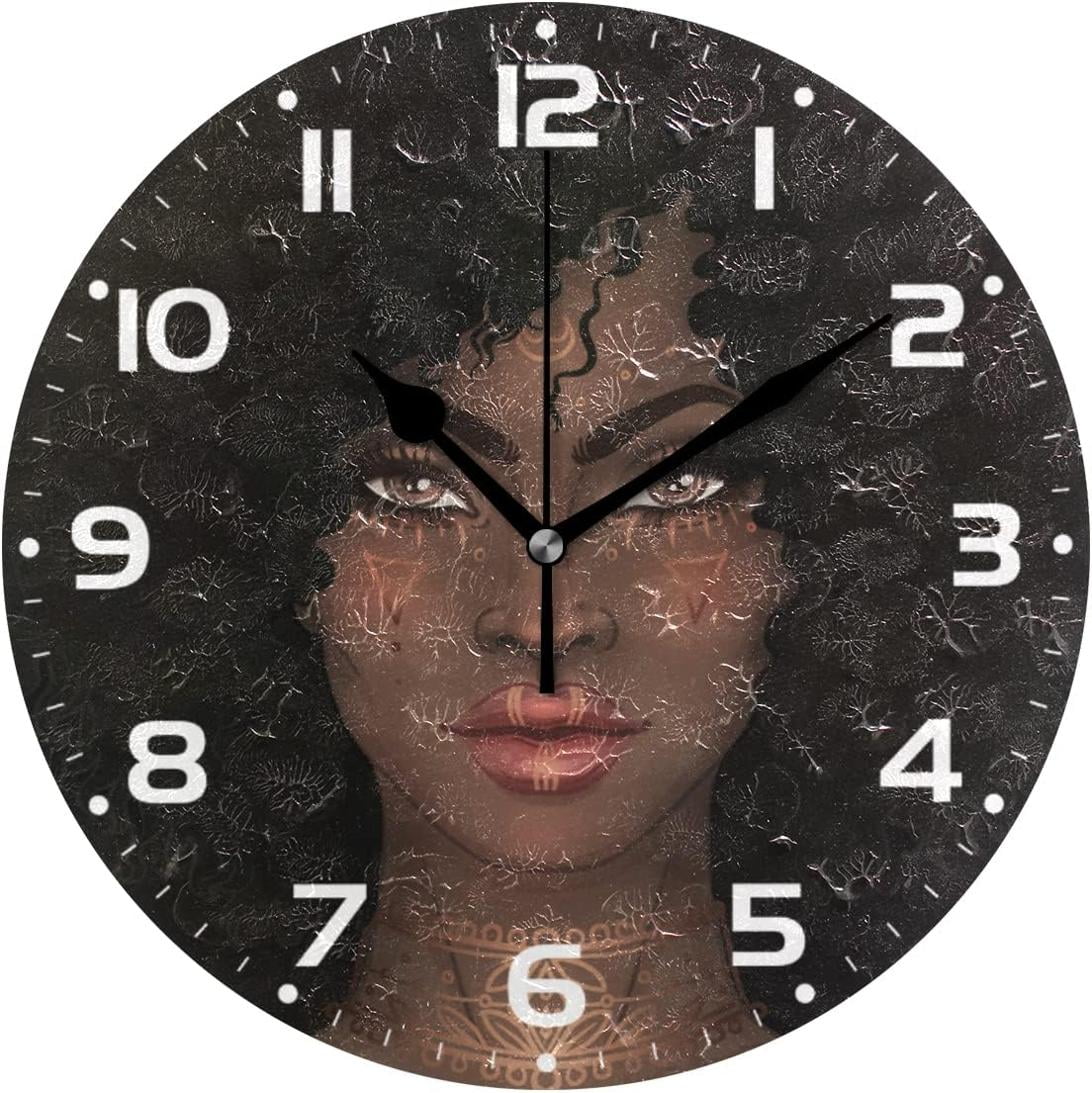 GZHJMY Girls Wall Clock, 10" Silent Non Ticking Round Clock, Oil ...