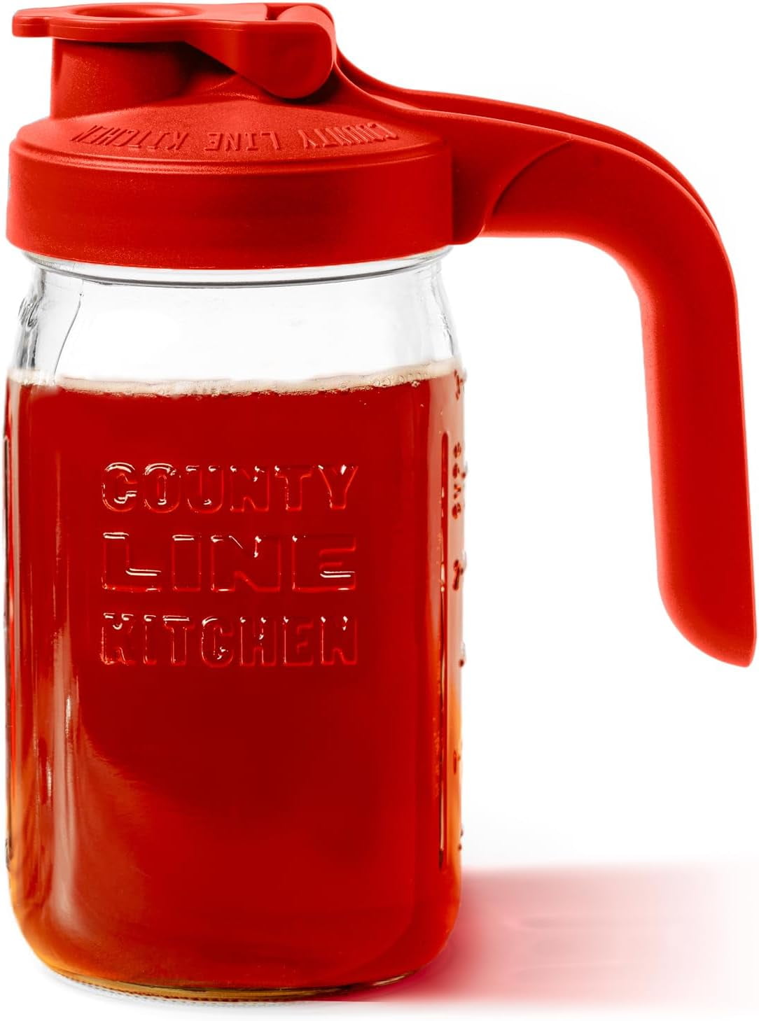GZHJMY Glass Mason Jar Pitcher with Lid - Wide Mouth, 1 Quart (32 oz ...