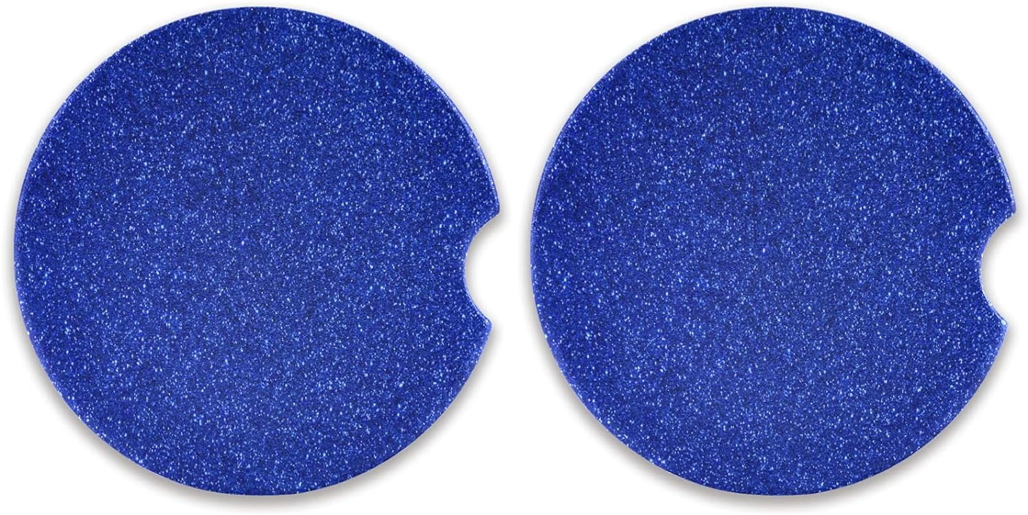 GZHJMY Glitter Texture Car Coasters 2 Pieces, Absorbent Ceramic Cork ...