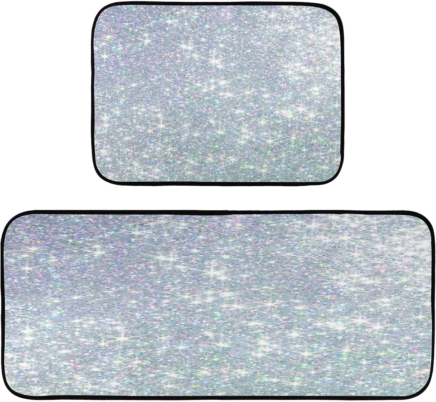 GZHJMY Glitter Texture Kitchen Rug,Set of 2 Decoration Non Skid ...
