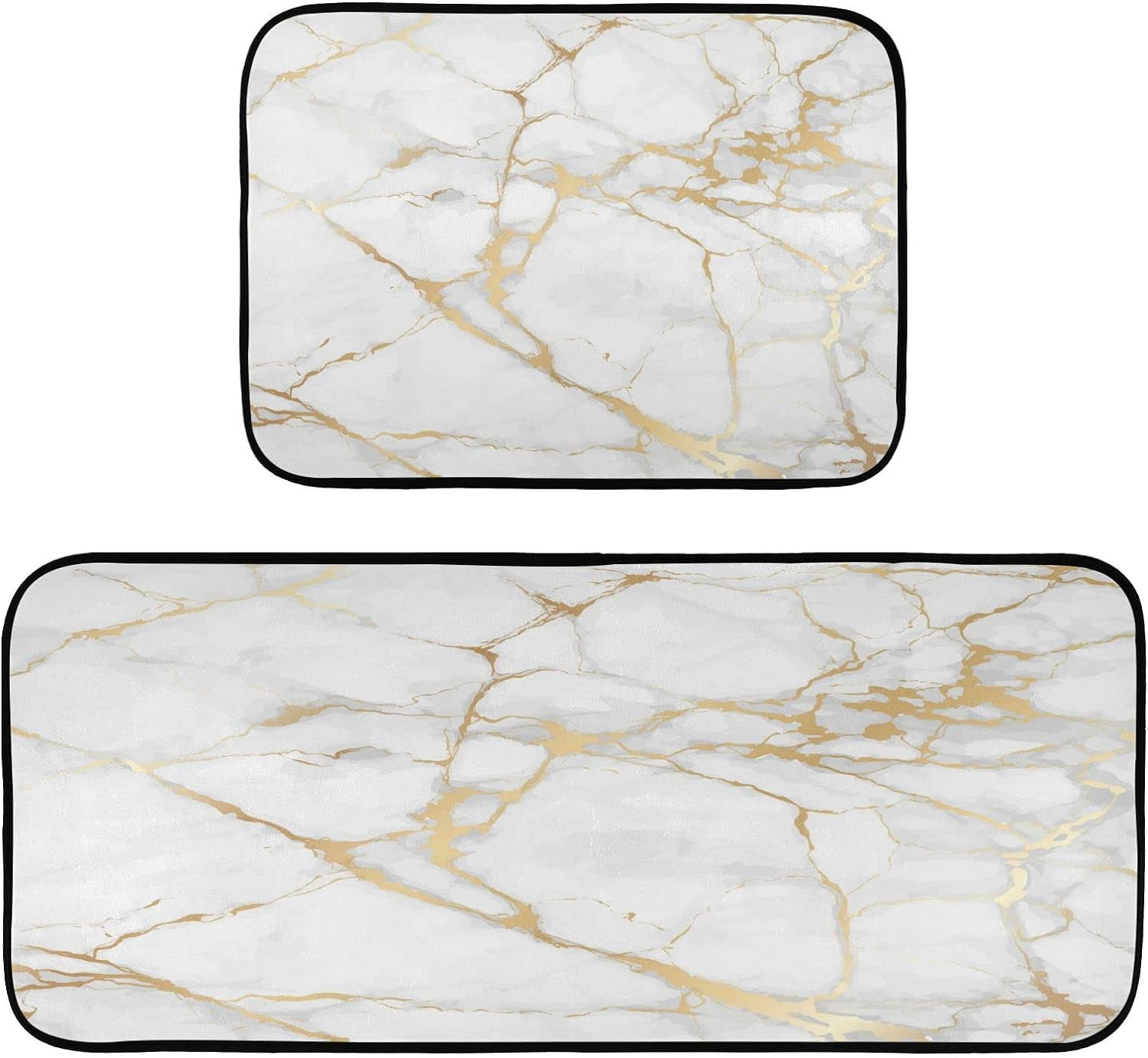 GZHJMY Gold Marble Anti Fatigue Mats for Kitchen Floor,Set of 2 Non ...