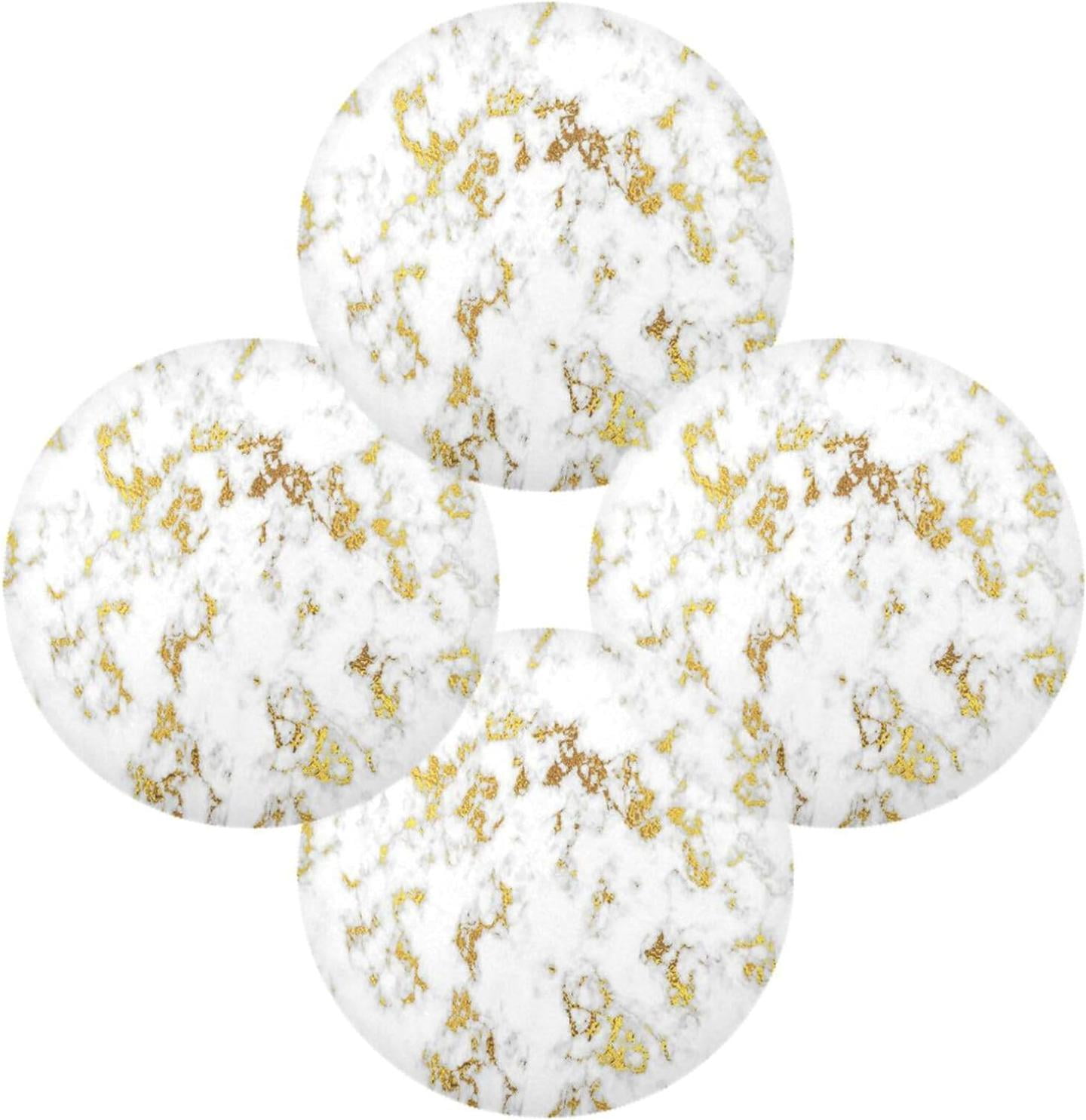 GZHJMY Gold Marble Round Placemats, 4 Pack Table Mats for Kitchen ...