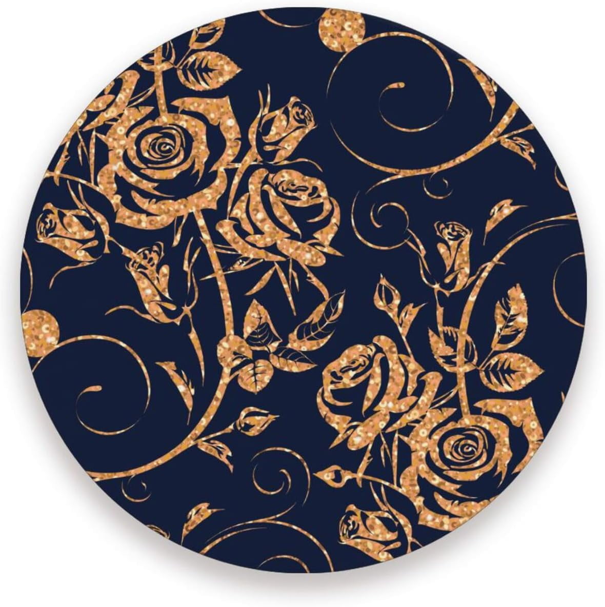 GZHJMY Gold Roses Coasters for Drinks Set of 2, Absorbent Ceramic Drink ...