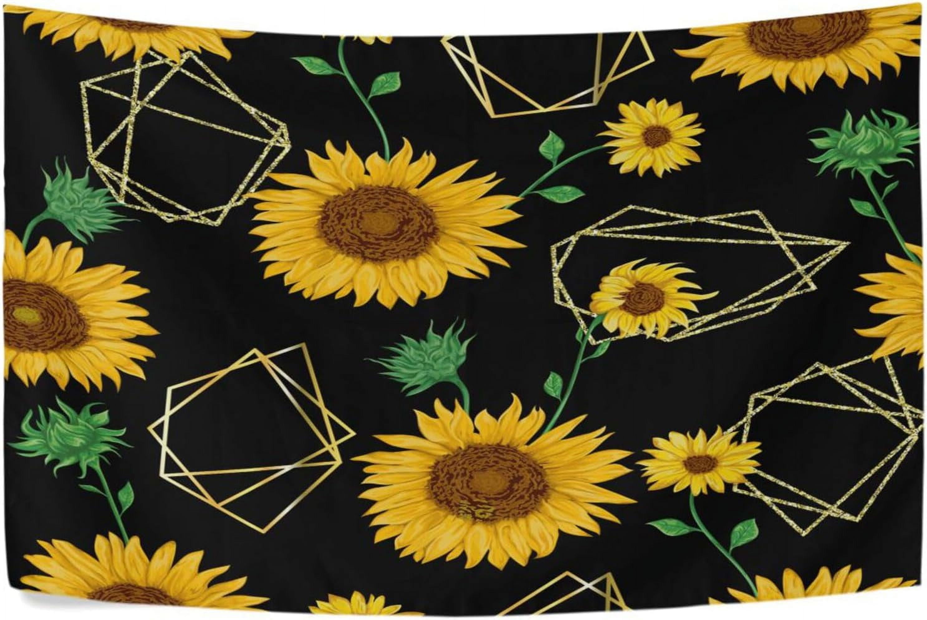GZHJMY Golden Sunflowers Tapestry Aesthetic Tapestry for Bedroom ...