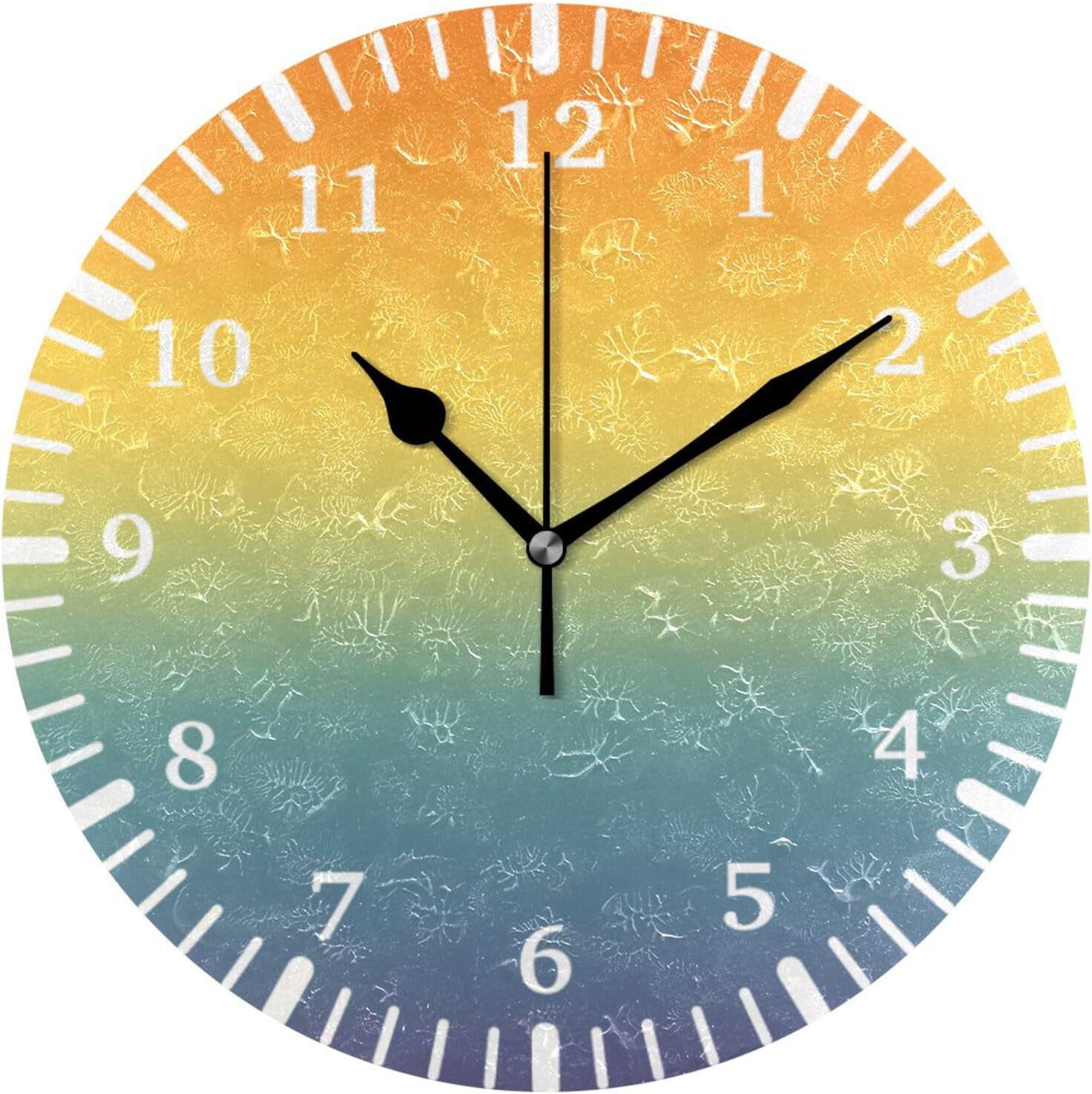 GZHJMY Gradient Color Wall Clock,Silent Non Ticking 10 Inch Battery ...