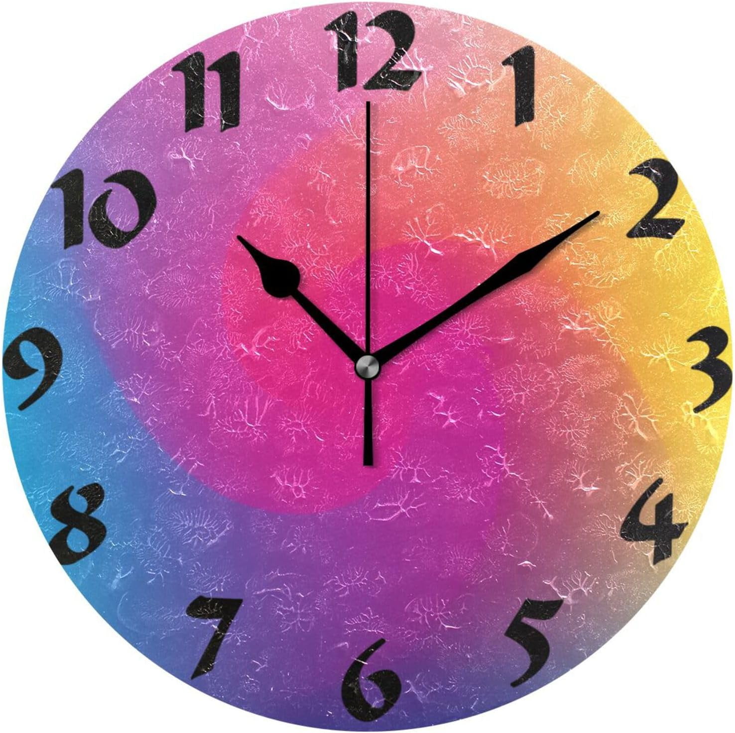 GZHJMY Gradient Colors Wall Clock,Silent Non Ticking 10 Inch Battery ...