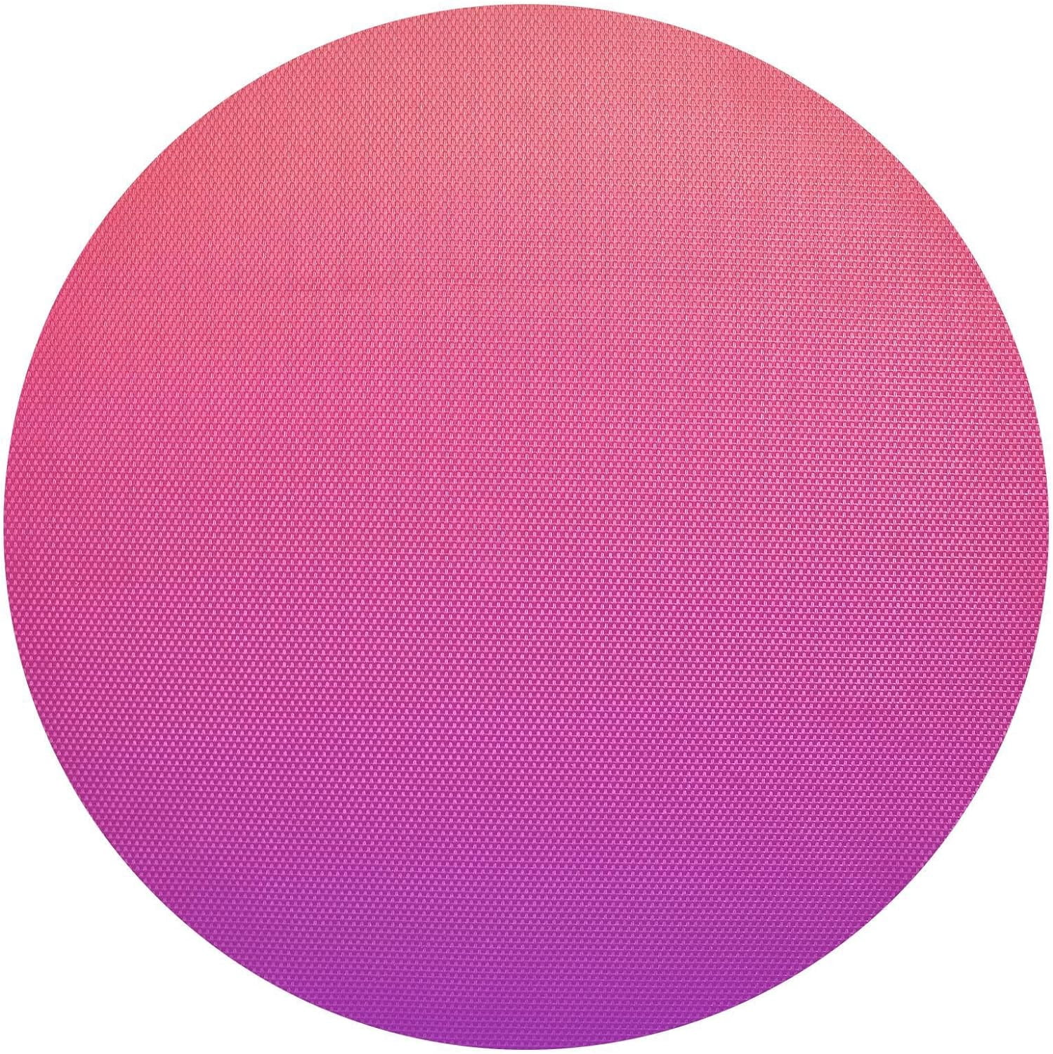GZHJMY Gradient Pink Color Round Placemats Set of 6, Non-Slip PVC Table ...