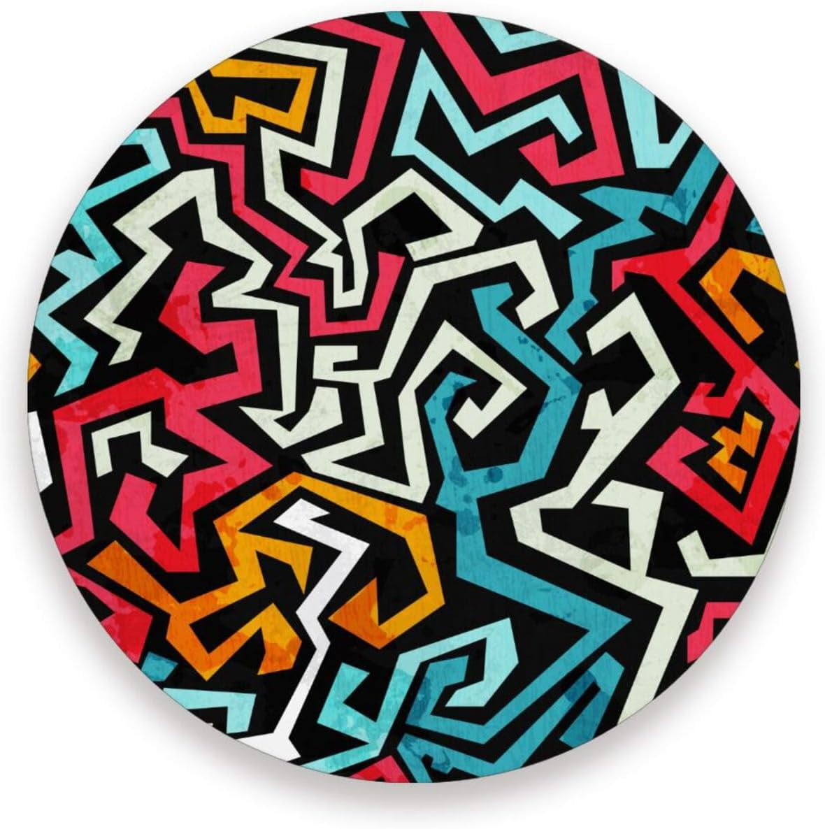 GZHJMY Graffiti Curve Coasters for Drinks Set of 4, Absorbent Ceramic ...