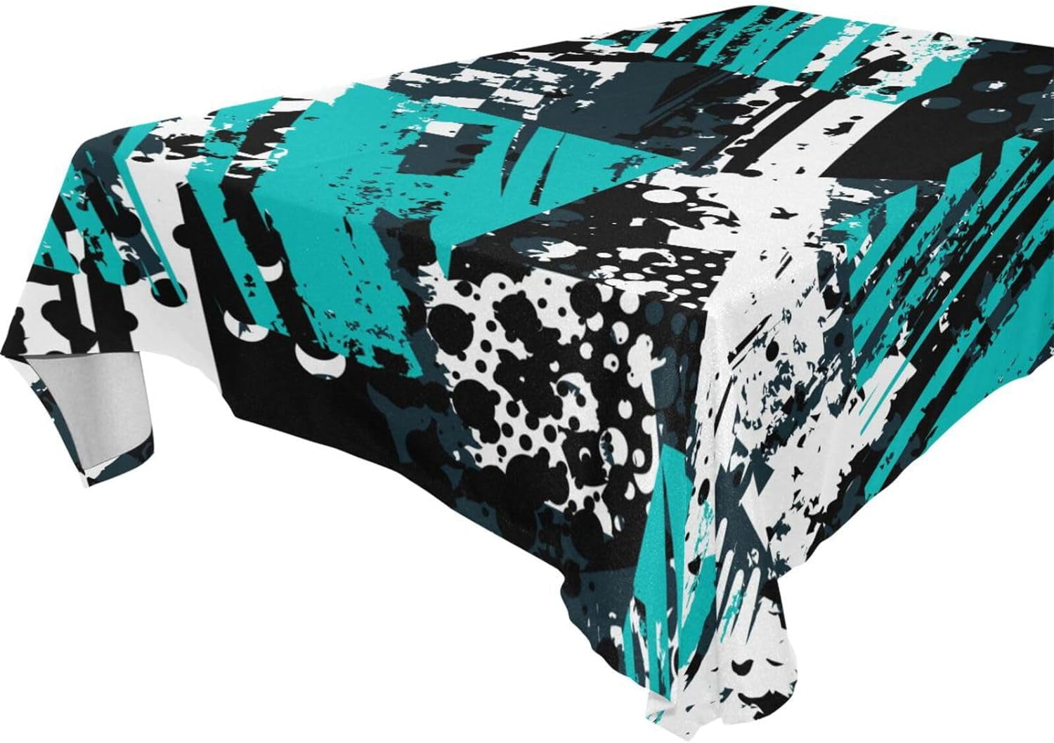 GZHJMY Graffiti Rectangle Tablecloth, Waterproof Stain Wrinkle ...