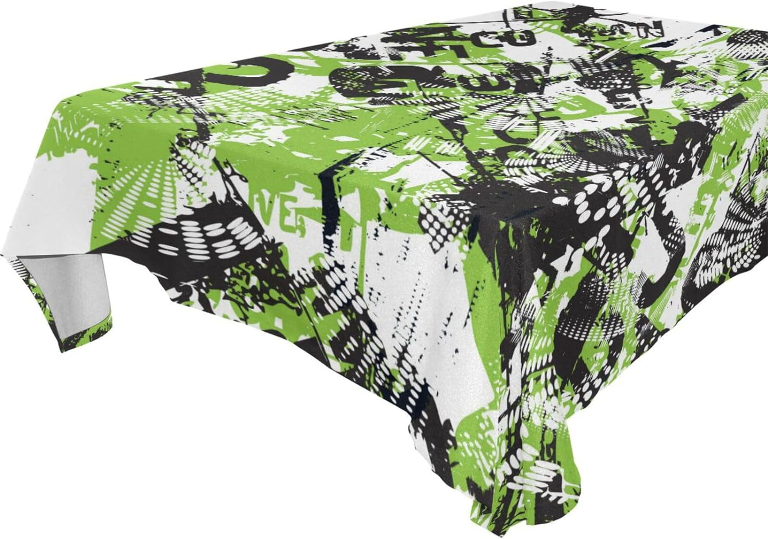 GZHJMY Graffiti Rectangle Tablecloth, Waterproof Stain Wrinkle ...