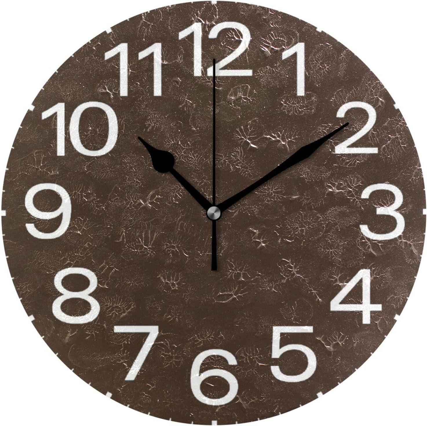 GZHJMY Grayish Brown Color Wall Clock,Silent Non Ticking 10 Inch ...