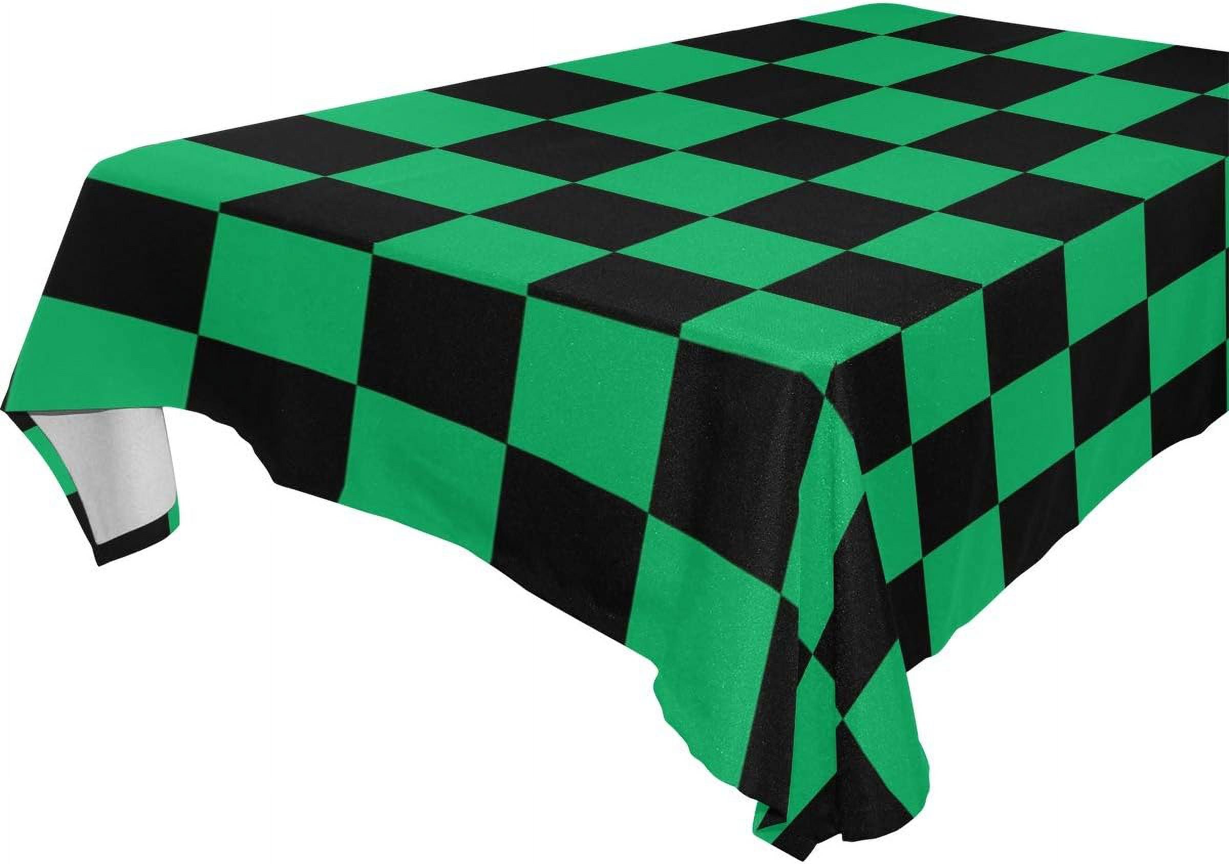 GZHJMY Green and Black Plaid Rectangle Tablecloths Classic Scottish ...