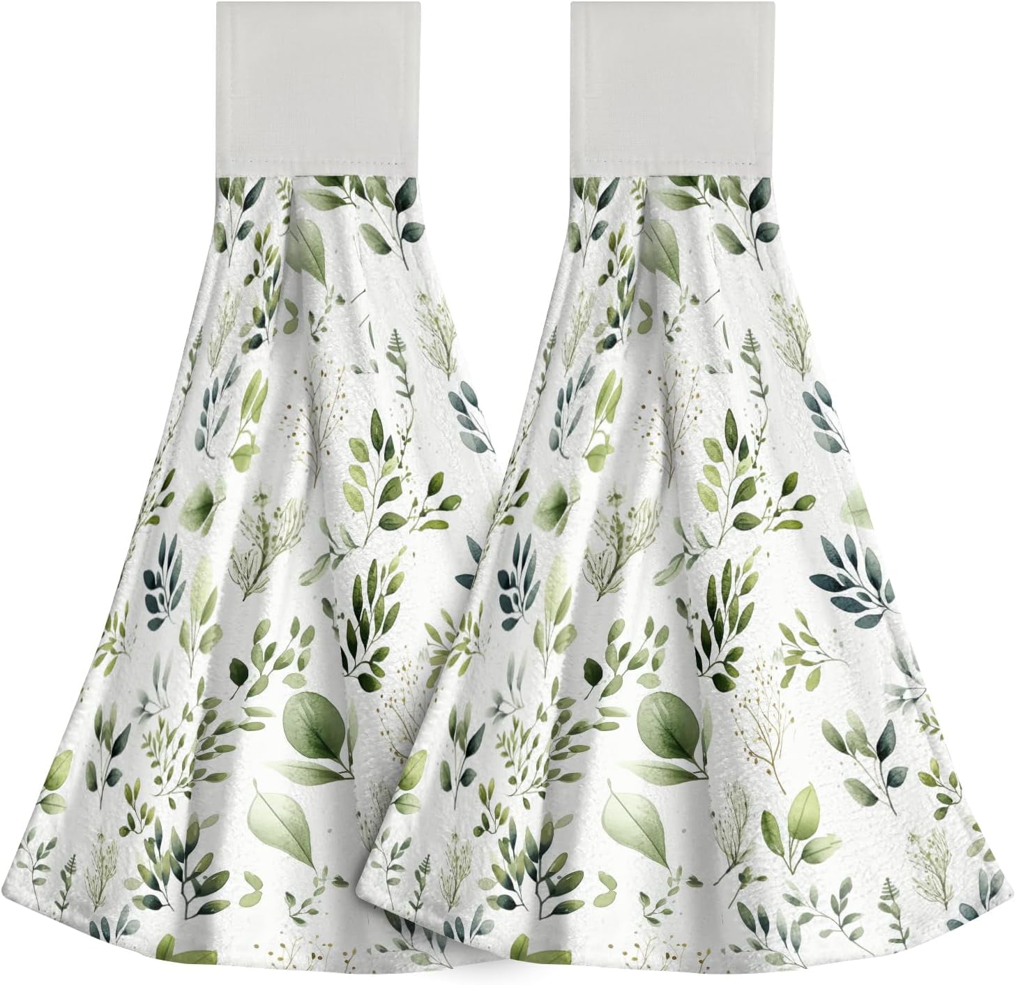 GZHJMY Green Leaf Hanging Kitchen Towels - Tropical Leaf Hand Towels ...