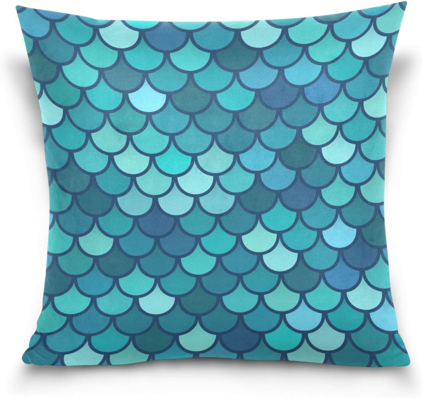 GZHJMY Green Mermaid Scales Pillow Cover 16 x 16 Inch, Soft Decorative ...