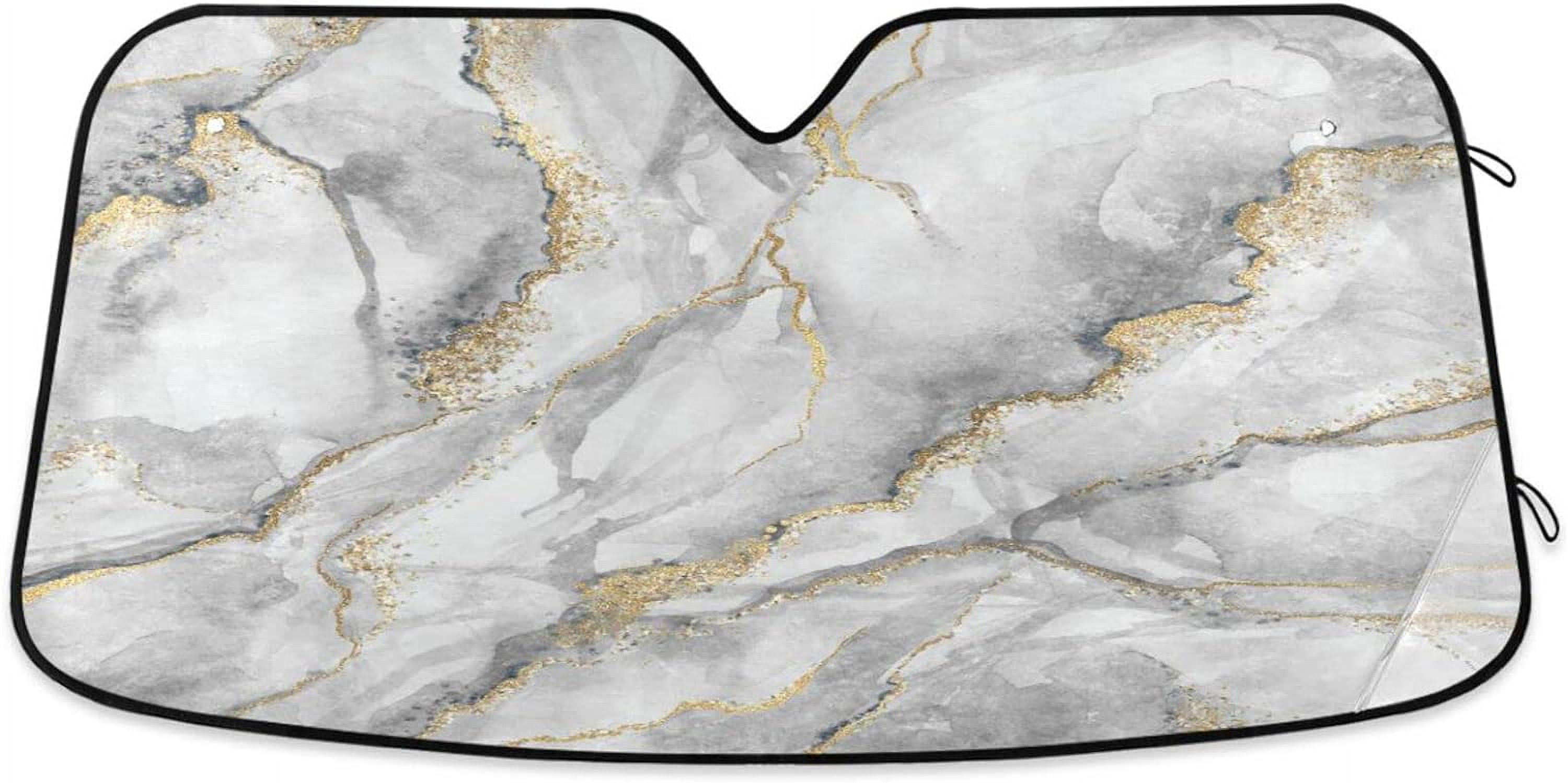 GZHJMY Grey Golden Marble Texture Car Windshield Sunshade Front Auto ...