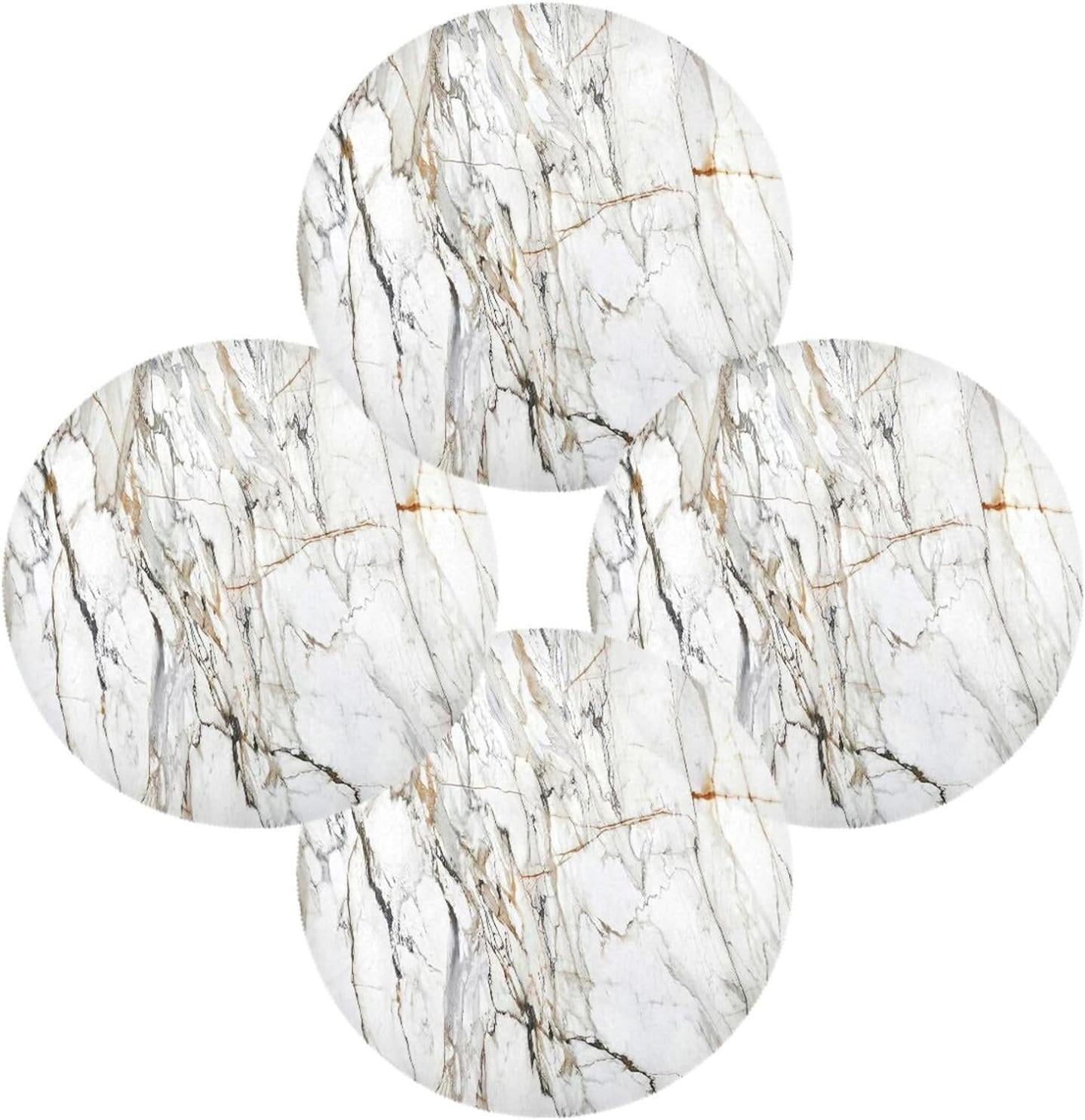 GZHJMY Grey Marble Round Placemats, 4 Pack Table Mats for Kitchen ...
