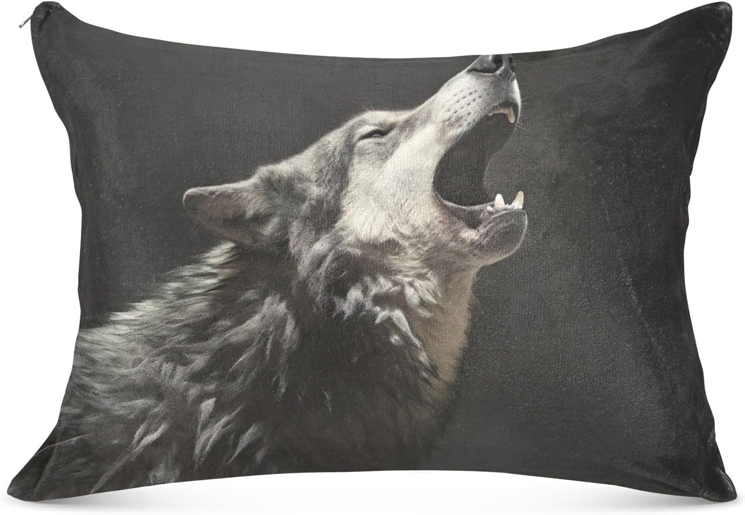 GZHJMY Grey Roaring Wolf Body Pillow Cover with Zipper,Soft and Cozy ...