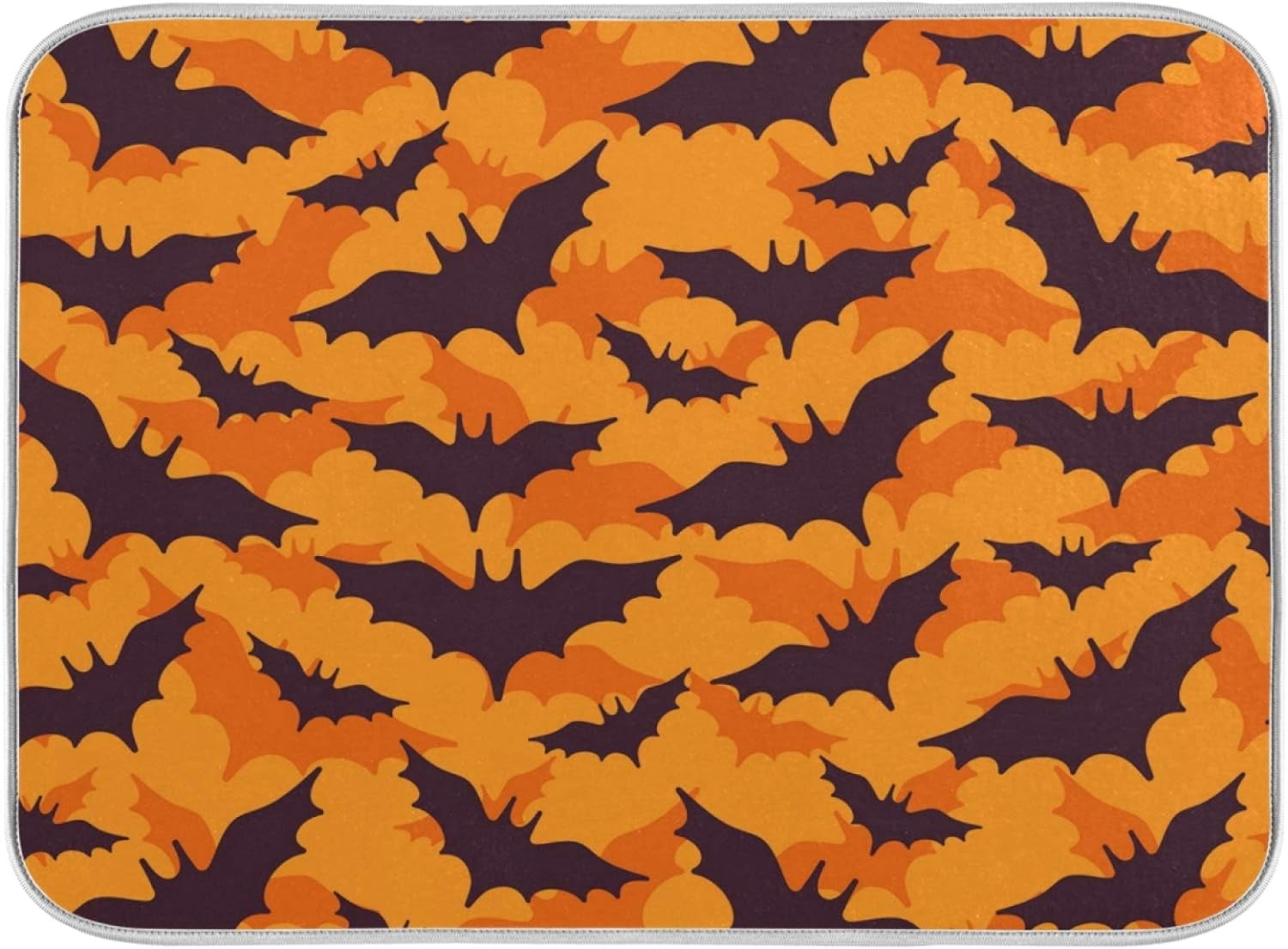 GZHJMY Halloween Black Bats Absorbent Dish Drying Mat Microfiber ...