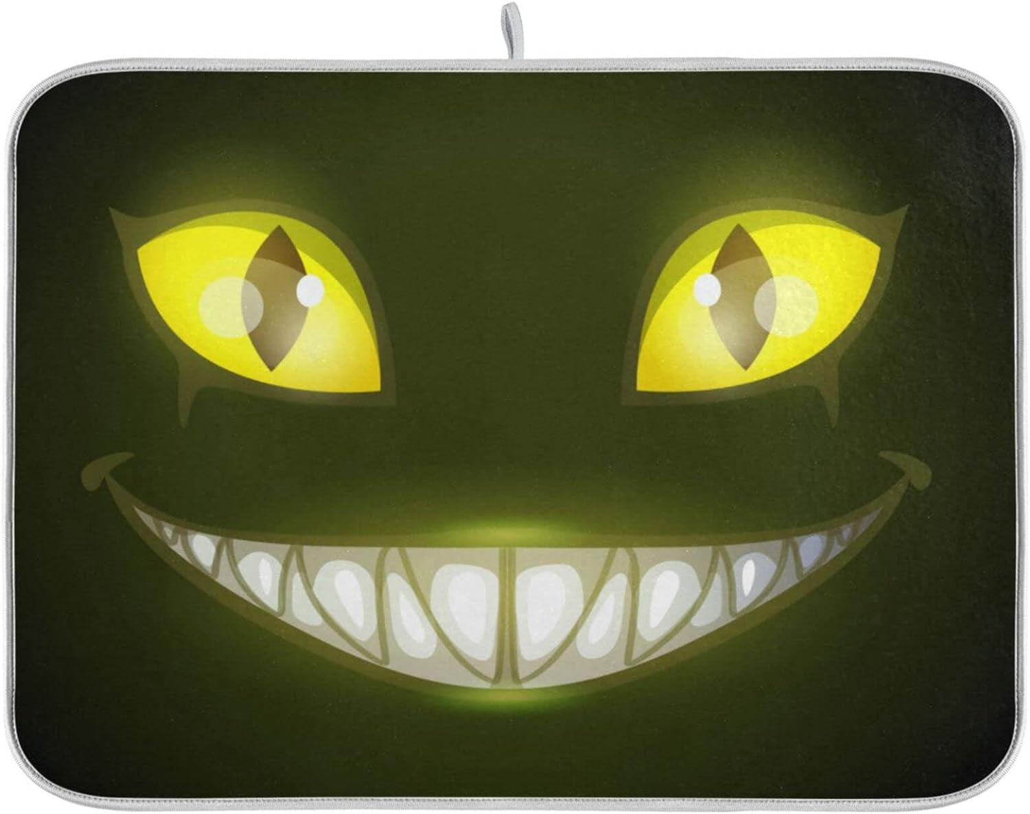 GZHJMY Halloween Creepy Cat in Yellow Eye Absorbent Dish Drying Mat ...