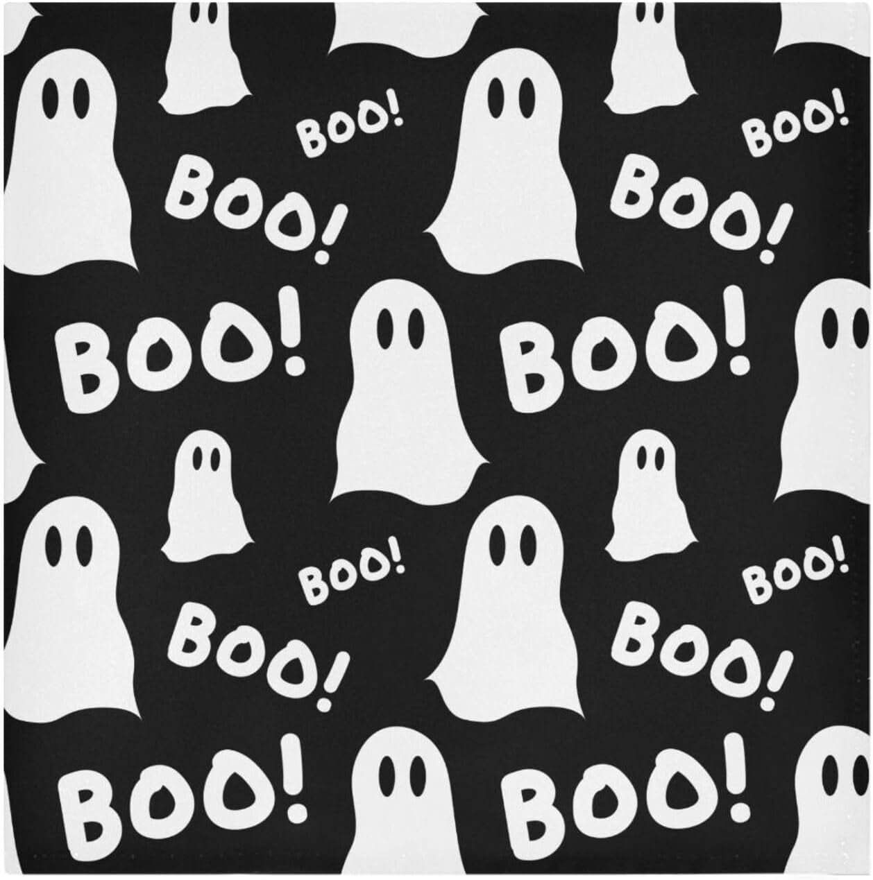 GZHJMY Halloween Ghost Cloth Napkins Set of 4, Reusable Washable ...