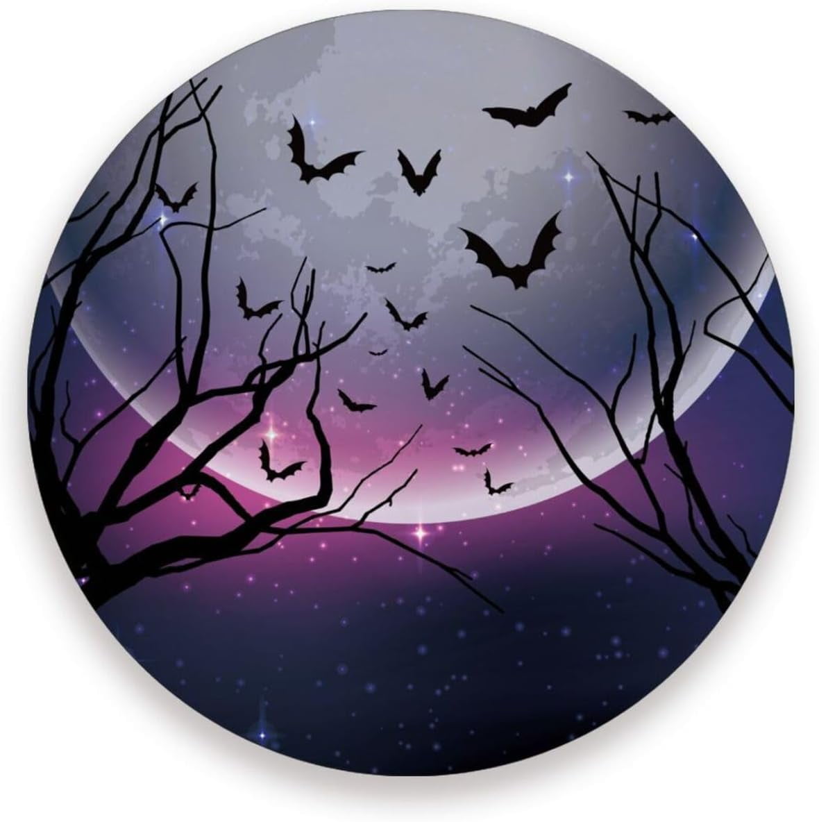 GZHJMY Halloween Moon Bat Tree Coasters for Drinks Set of 4, Absorbent ...