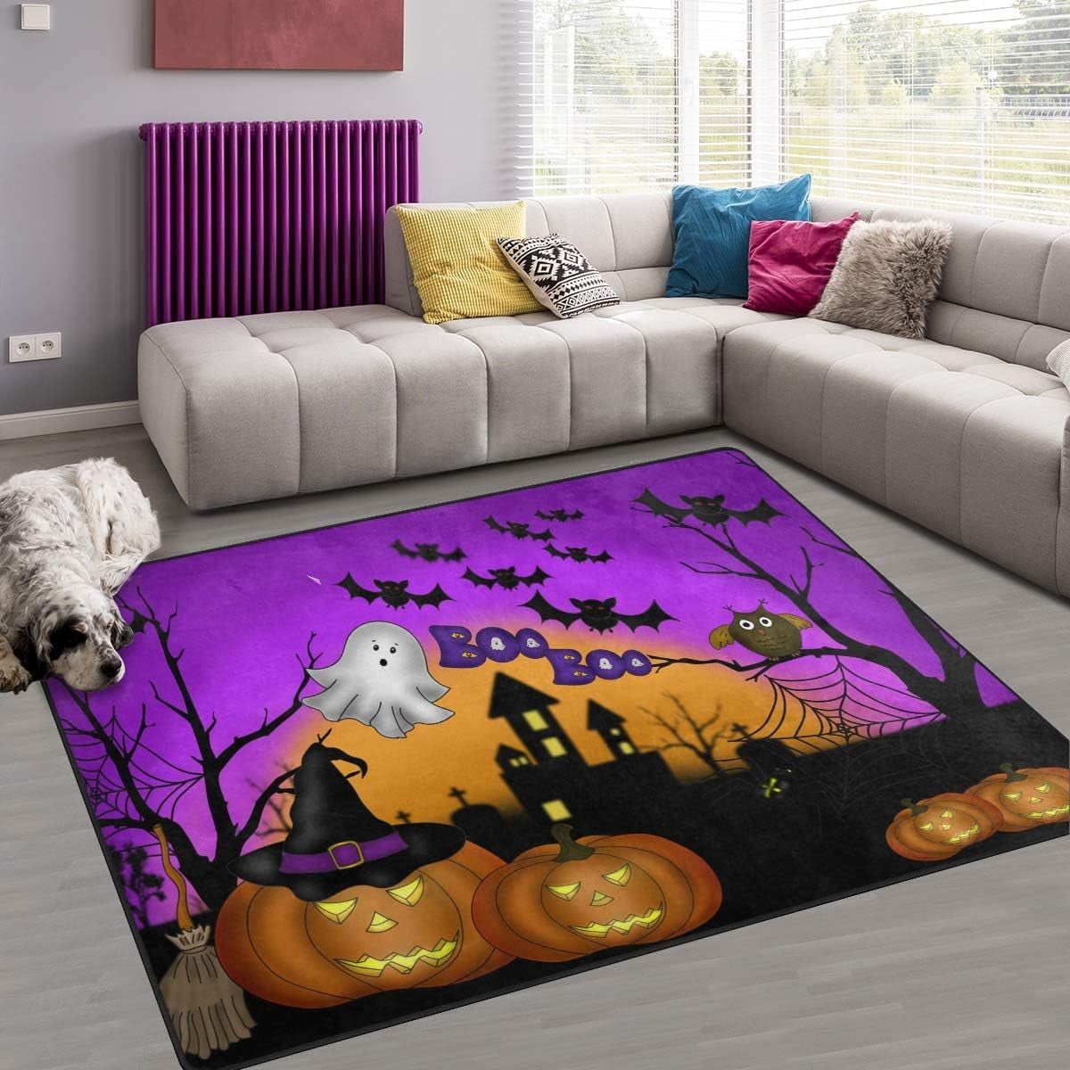GZHJMY Halloween Non Slip Area Rug for Living Dinning Room Bedroom ...