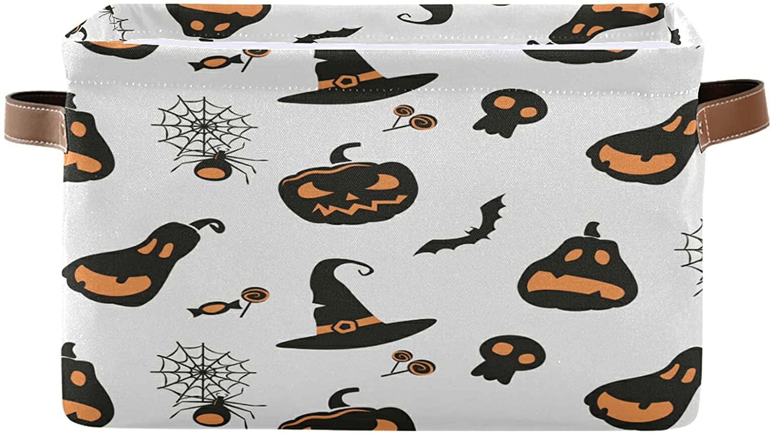 GZHJMY Halloween Pumkins Hats Bats Storage Bin for Toy Storage Basket ...