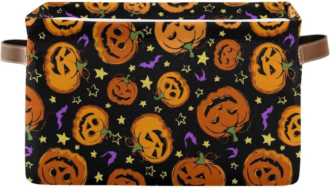 GZHJMY Halloween Pumpkin Rectangular Storage Bin, Collapsible Toy ...