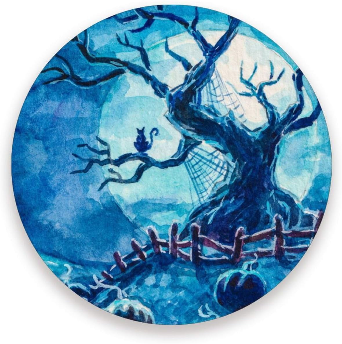 GZHJMY Halloween Spooky Night Coasters for Drinks Set of 4, Absorbent ...