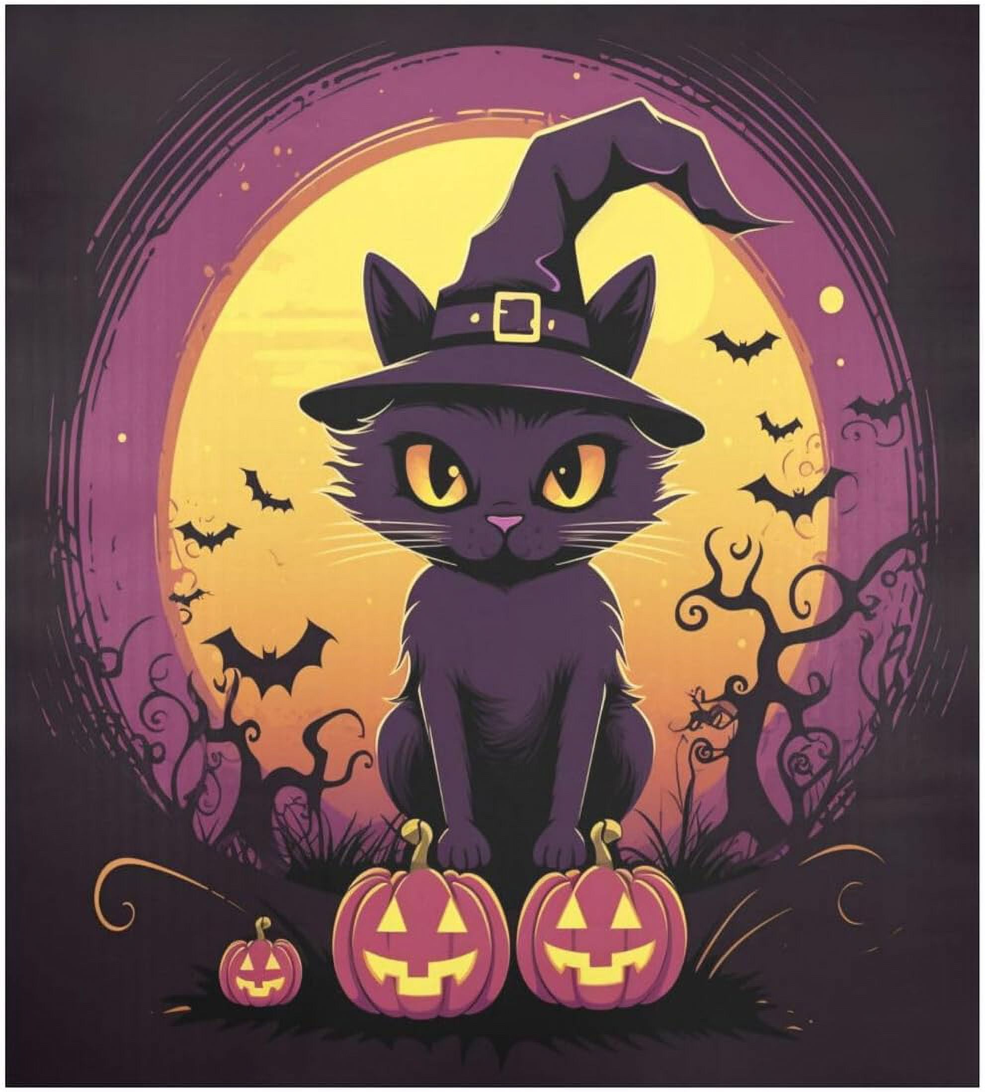 GZHJMY Halloween Witch's Cat Dishwasher Magnet Cover 23x26in,Reuseable ...