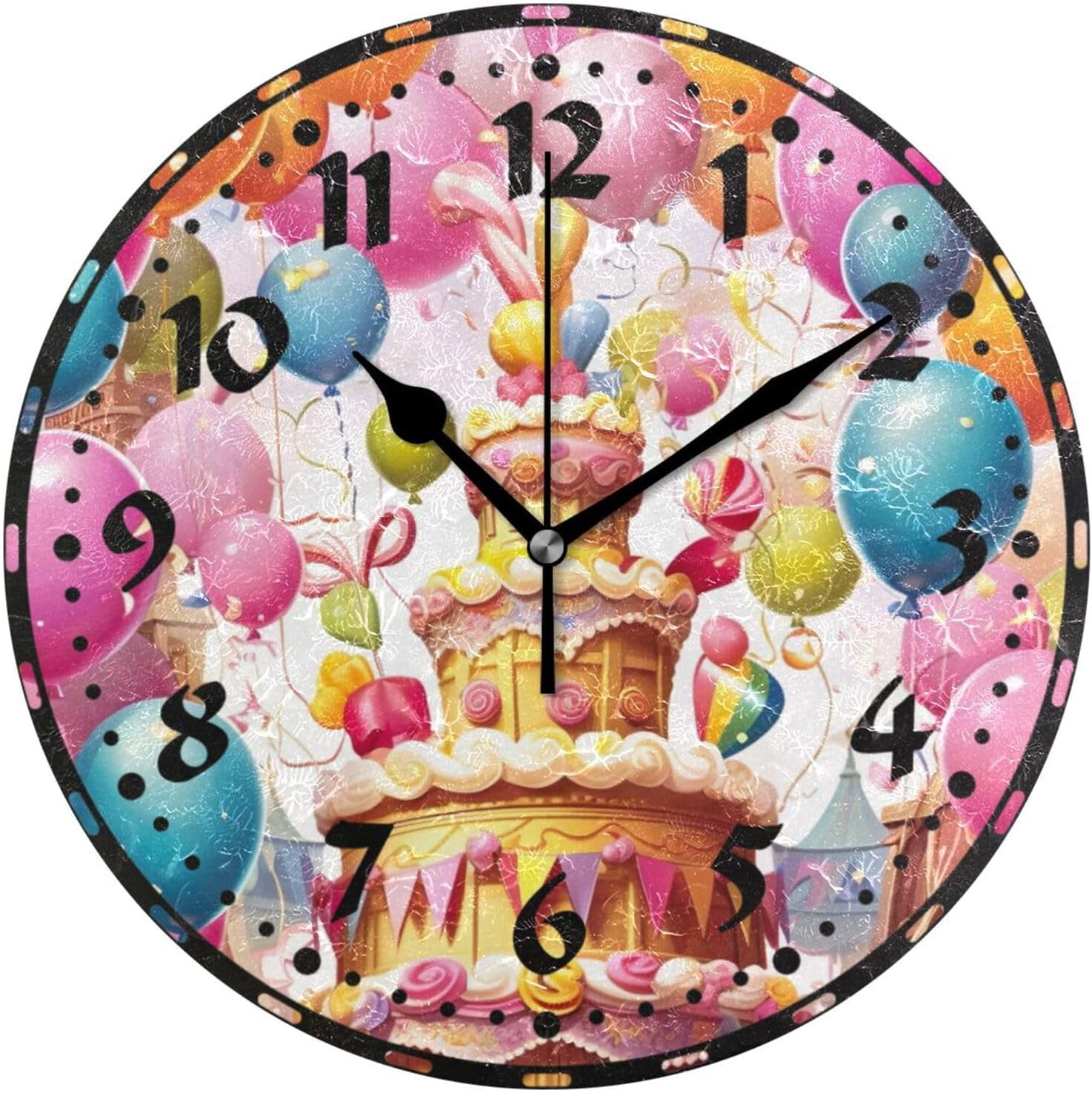 GZHJMY Happy Birthday Wall Clock, Silent Non Ticking 10 Inch Battery ...