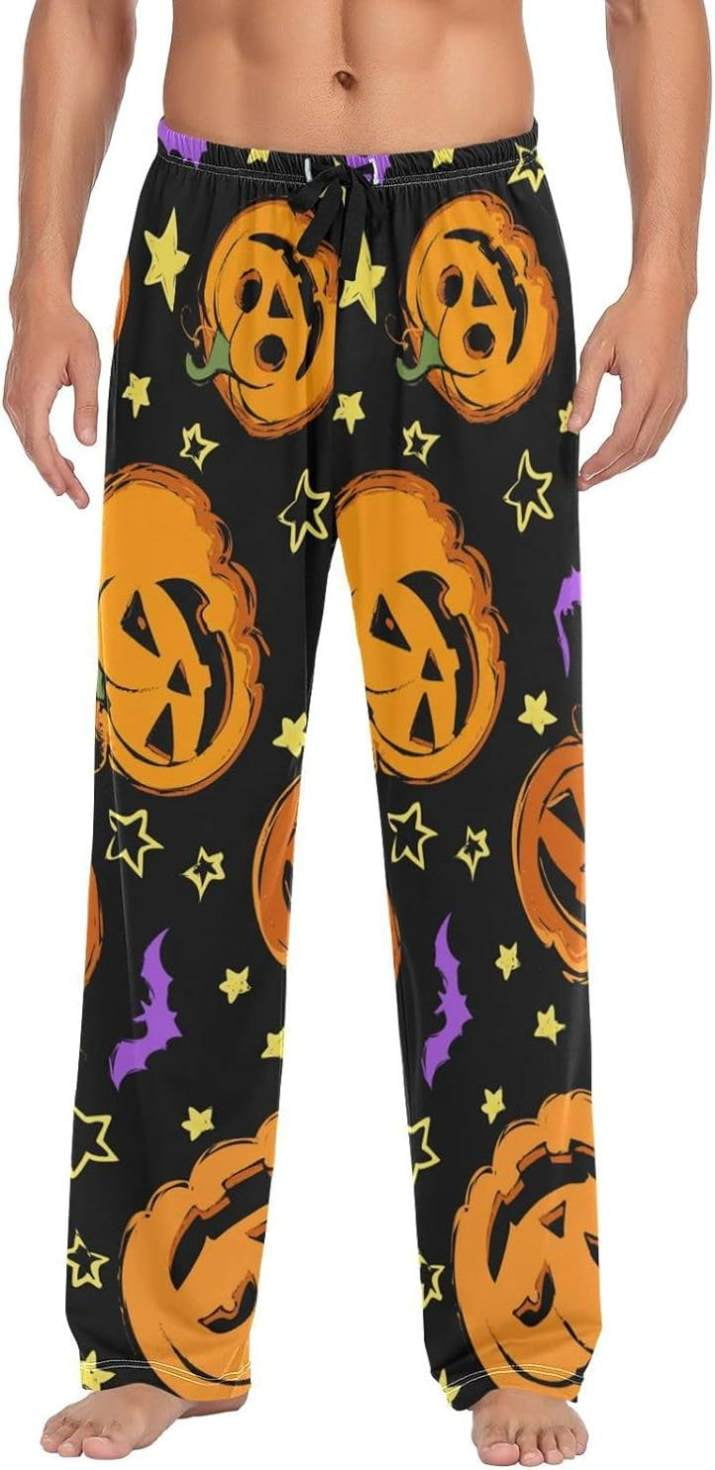 GZHJMY Happy Halloween Scary Pumpkin Pajama Pants, Mens Lounge Pants ...