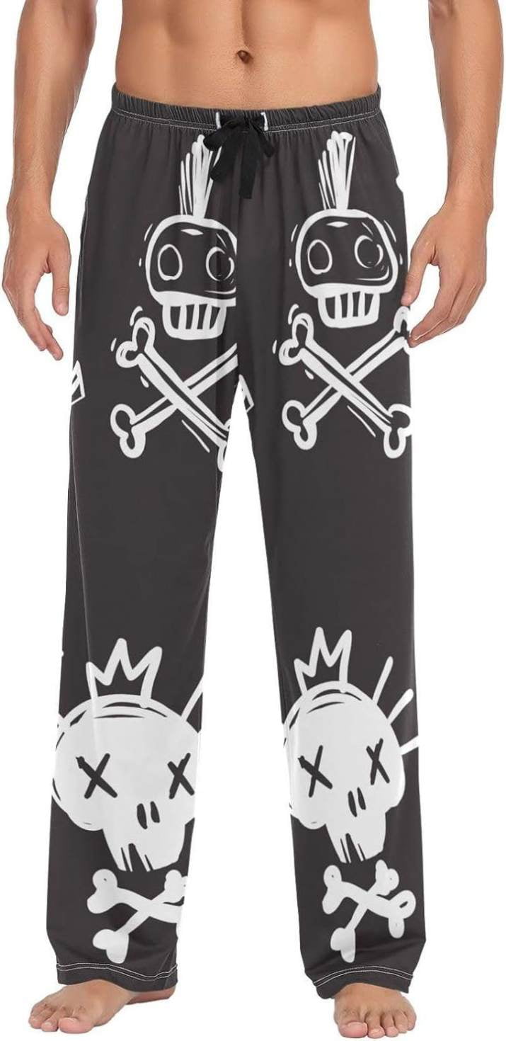 GZHJMY Happy Halloween Scary Skull Pajama Pants, Mens Lounge Pants ...