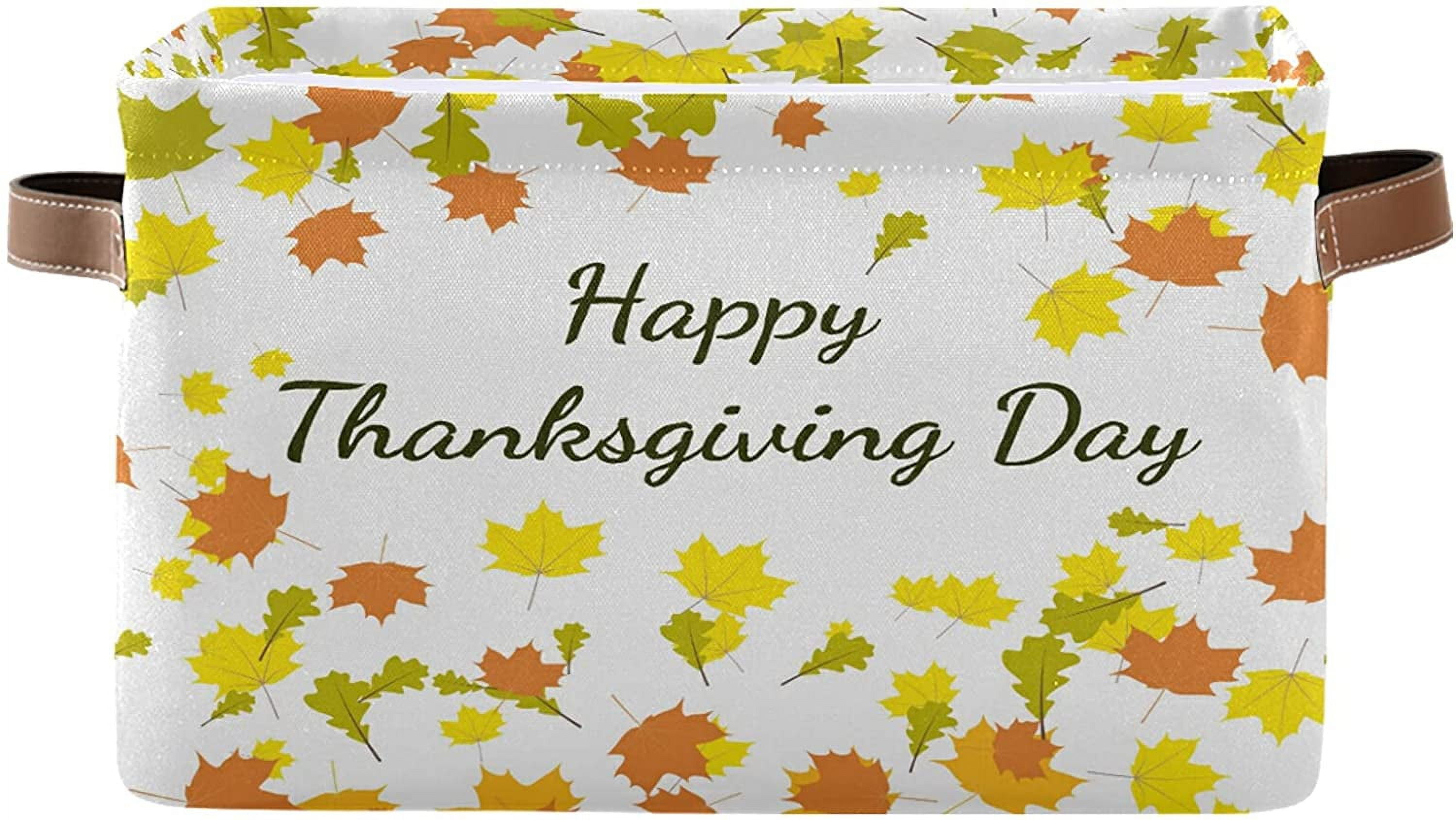 GZHJMY Happy Thanksgiving Day Falling Leaves Storage Bin for Toy ...
