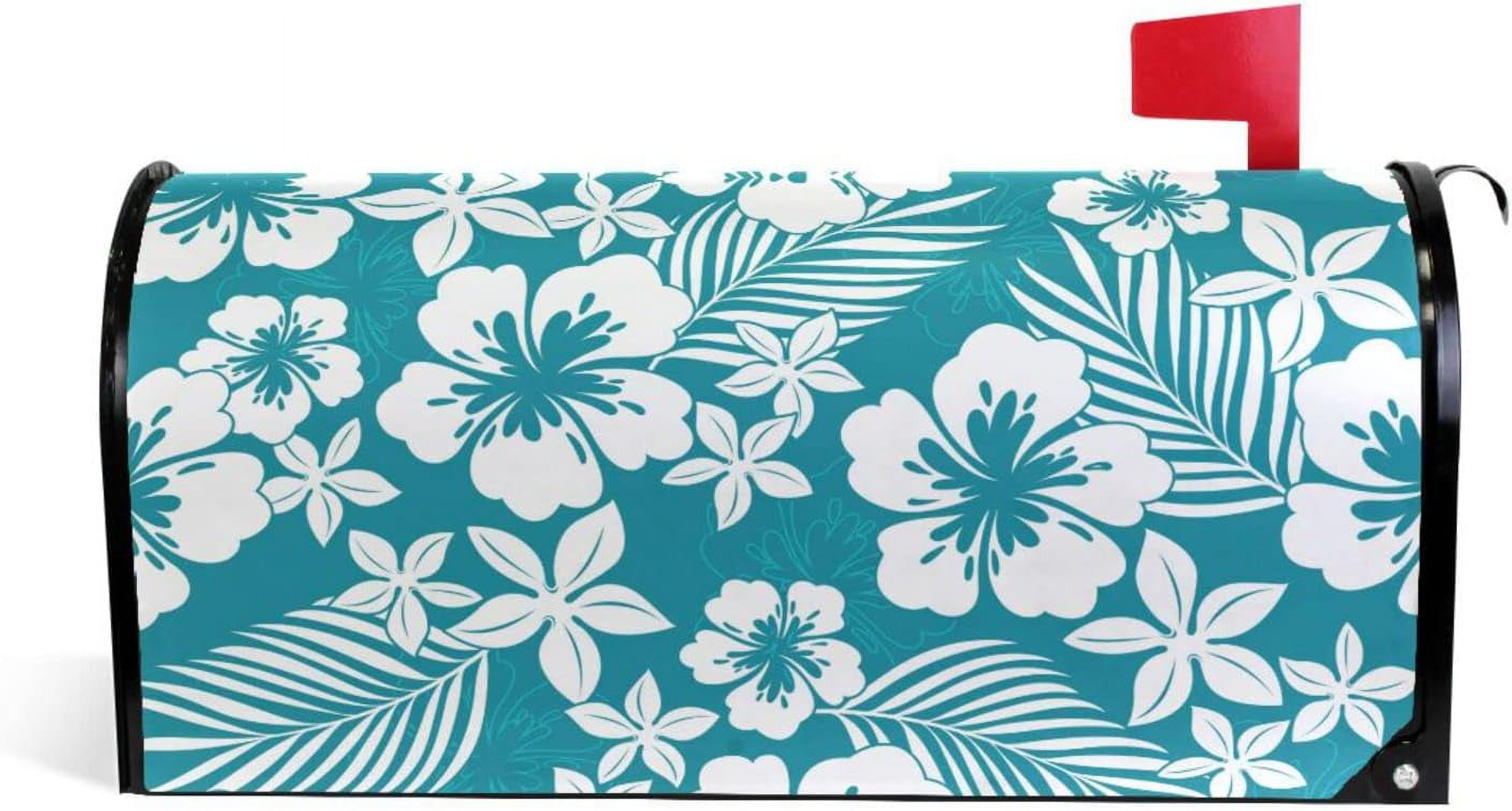 GZHJMY Hawaii Blue Hibiscus Flowers Magnetic Mailbox Cover Standard ...