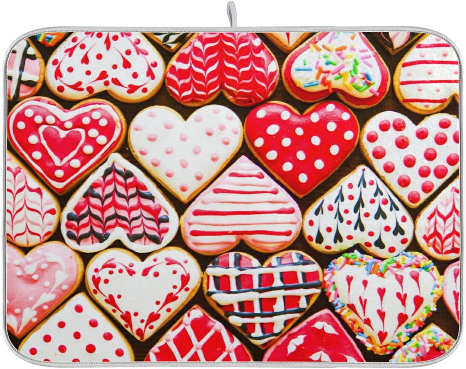 GZHJMY Hearts Candy Printed Absorbent Dish Drying Mat Microfiber ...