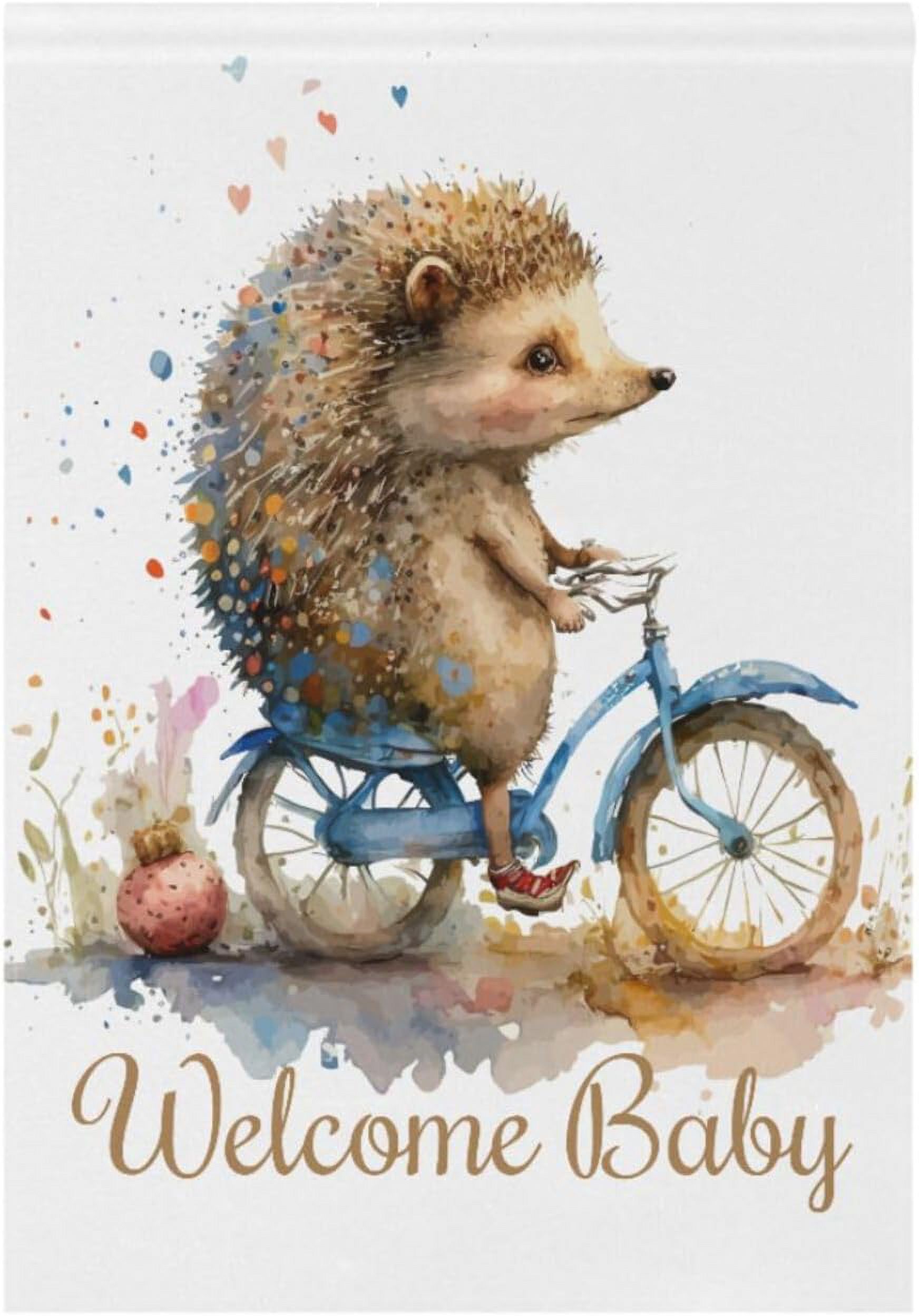 GZHJMY Hedgehog Welcome Baby Shower Garden Flag 28 x 40 Inch Vertical ...