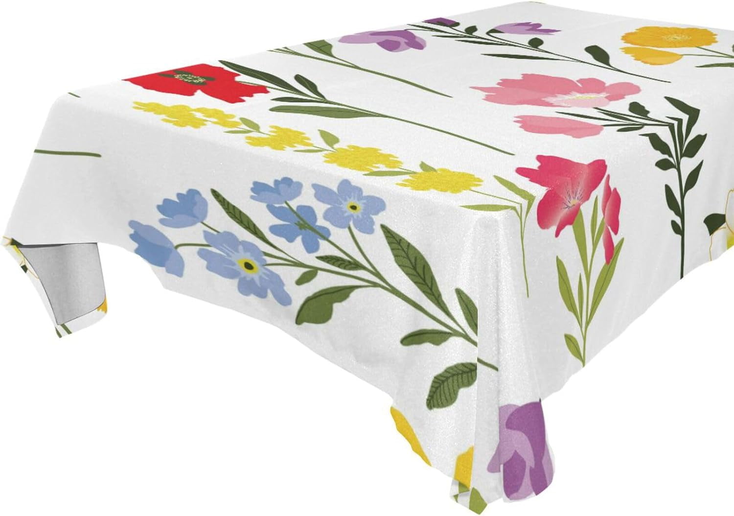GZHJMY Herb Wild Flower Tablecloth, Rectangle Waterproof Washable ...