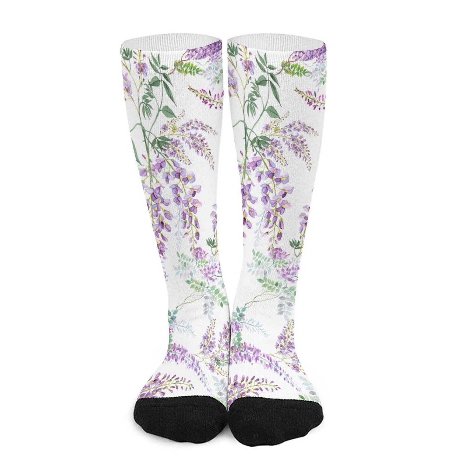 GZHJMY High Elasticity Compression Socks for Adult, Wildflowers Green ...