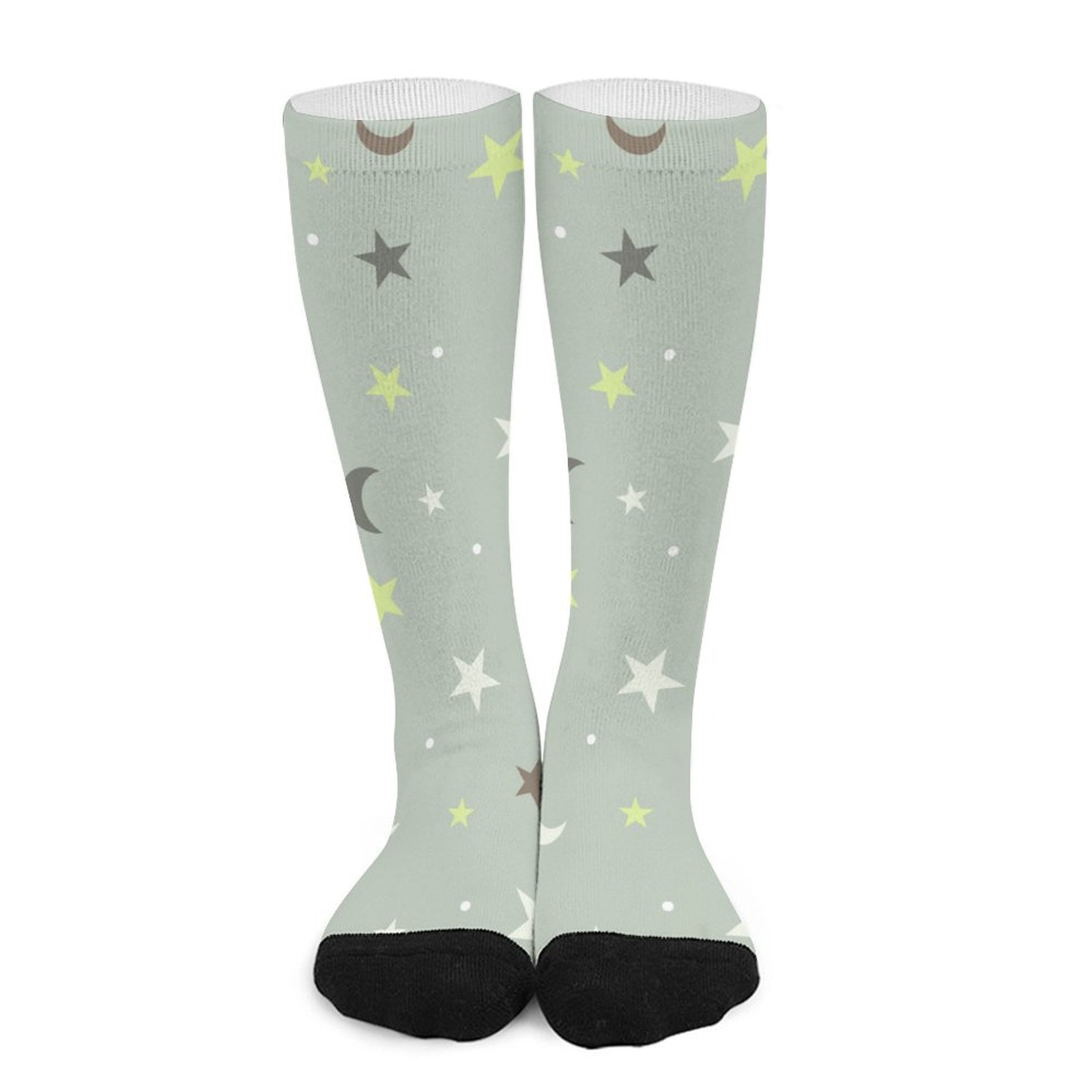 GZHJMY High Elasticity Compression Socks for Adult, Pattern Stars Moon ...