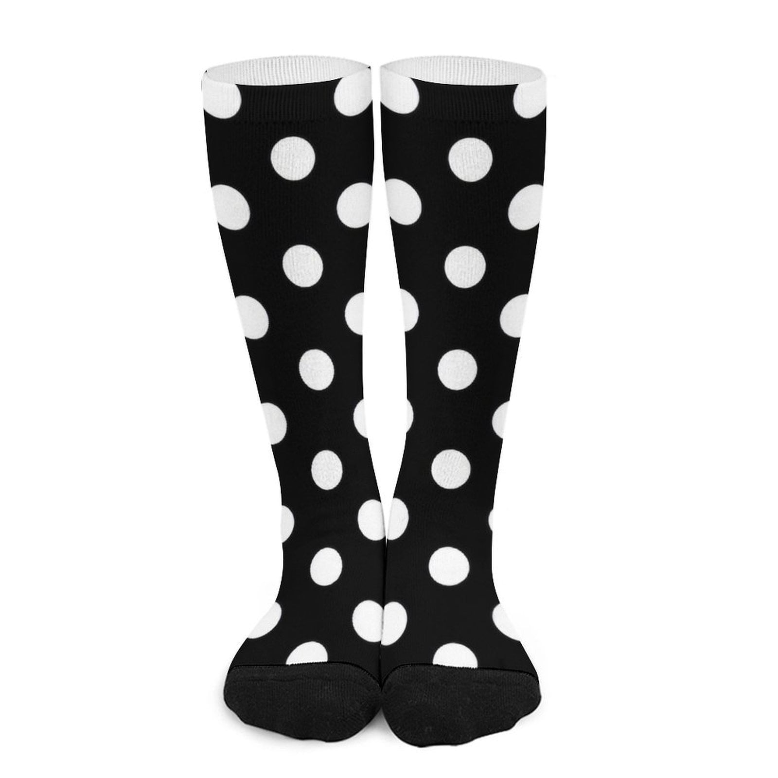 GZHJMY High Elasticity Compression Socks for Adult, White Circle Black ...