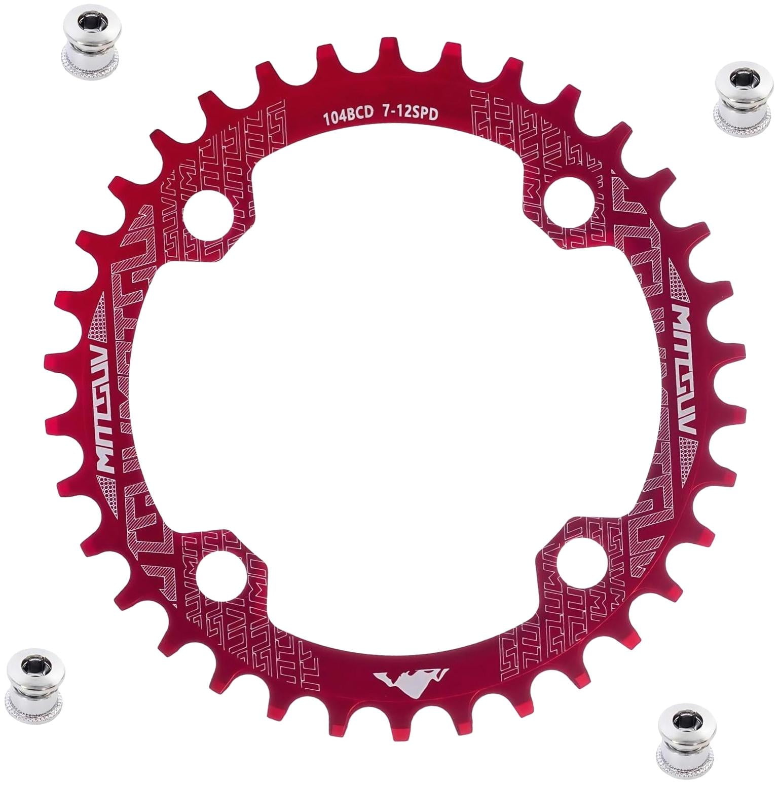 GZHJMY High-Grade 104BCD Chainring (30-52T) CNC 7075-T6 Aluminum Narrow-Wide MTB/Road Round Oval ...