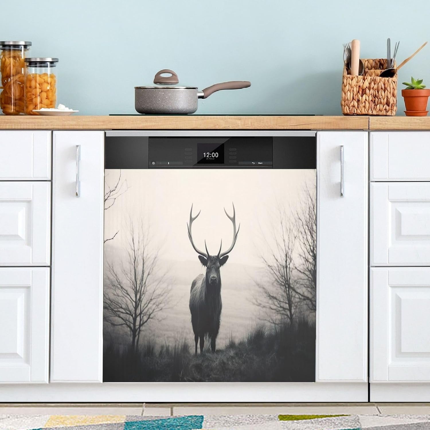 GZHJMY Highland Antelope Dishwasher Magnet Cover Dishwasher Front Door ...