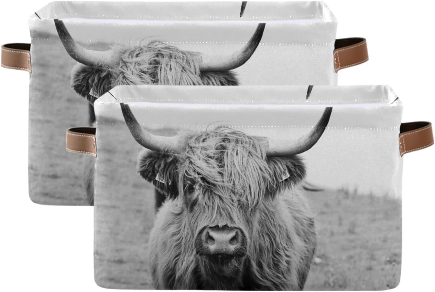 GZHJMY Highland Cow Storage Baskets Rectangle Foldable Canvas Fabric ...