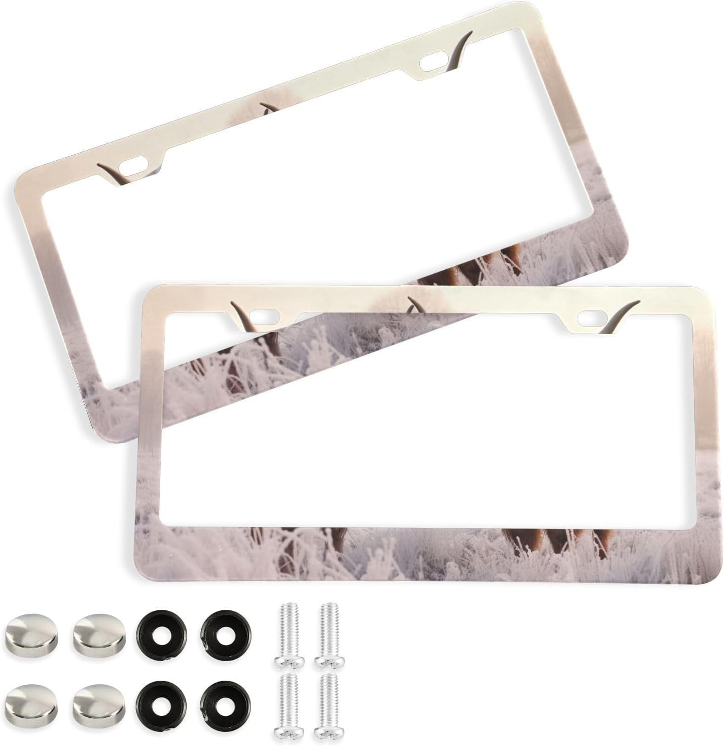 GZHJMY Highland Cows License Plate Frames 2 Pack Aluminum License Plate ...