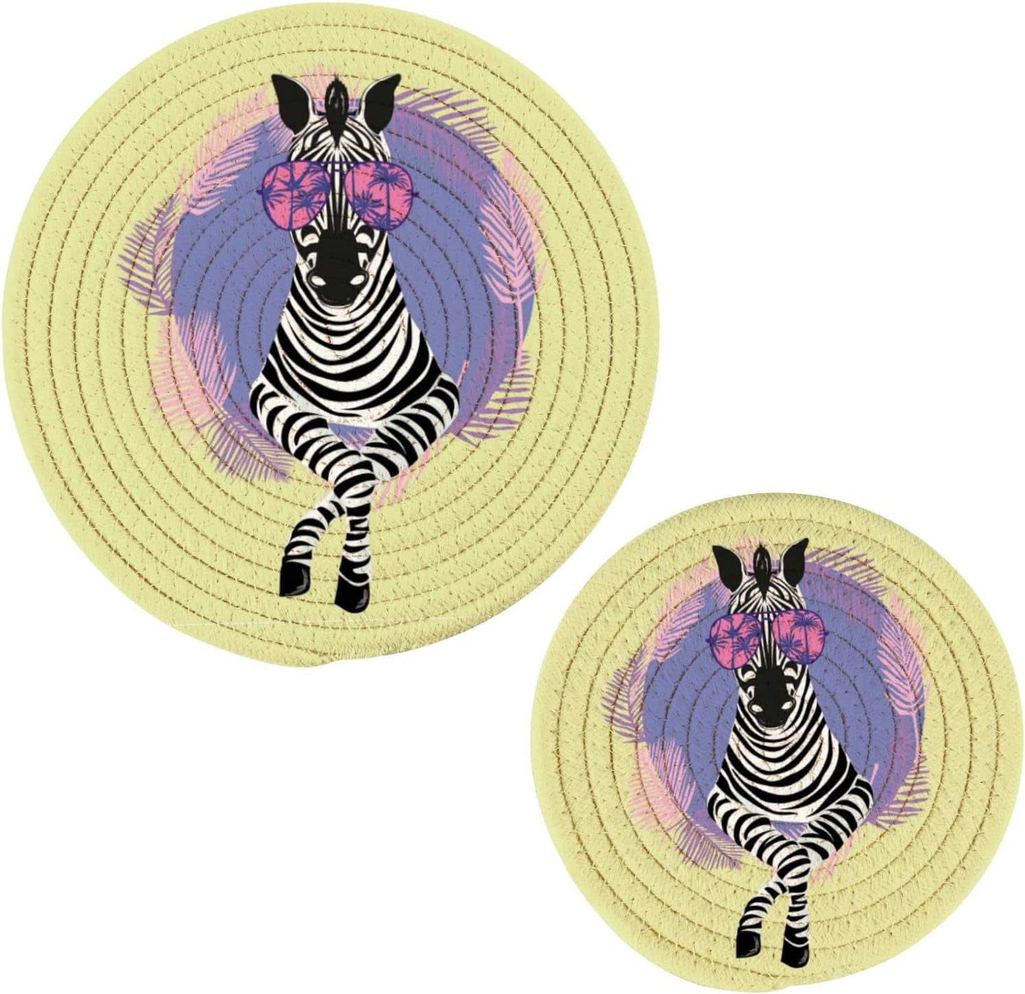 GZHJMY Hipster Zebra Palm Tree Leaf Funny Zoo Animal Pot Holders ...