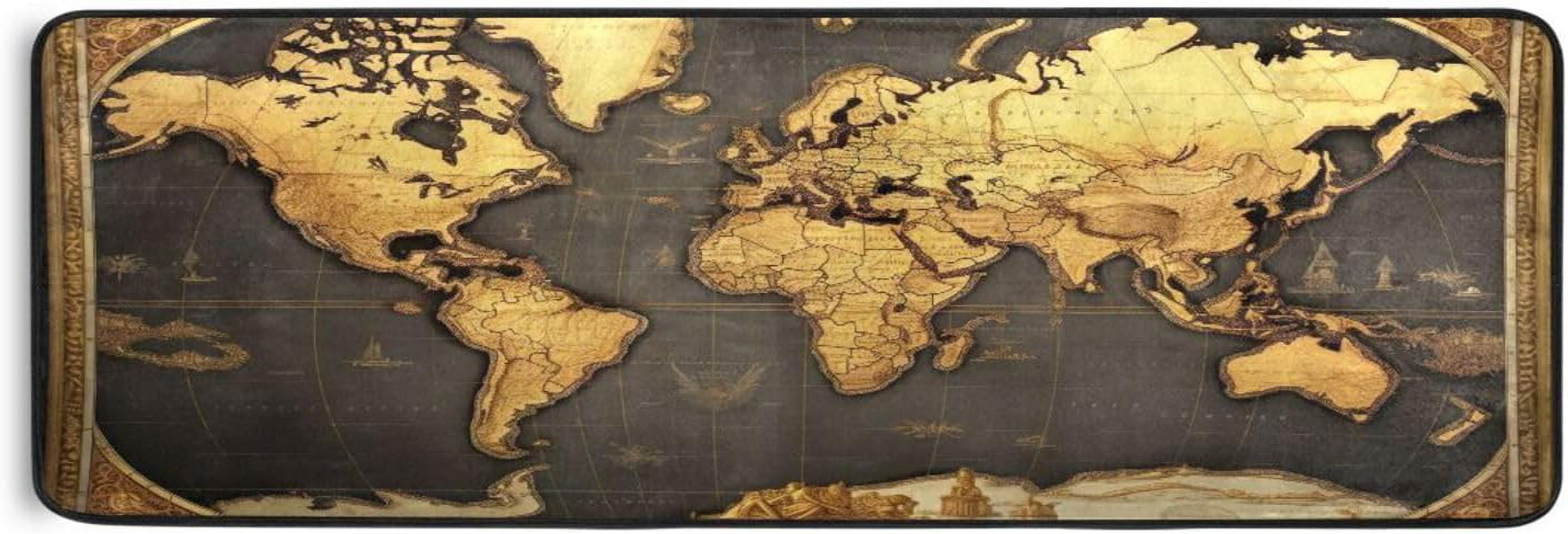 GZHJMY Historic World Map Area Rug - 2' x 6' Washable Runner Rugs with ...