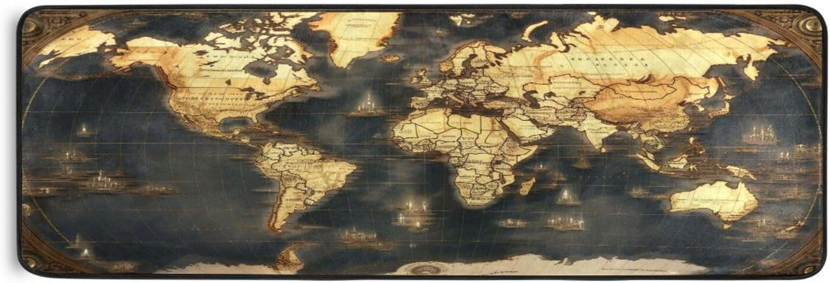 GZHJMY Historic World Map Area Rug - 2' x 6' Washable Runner Rugs with ...